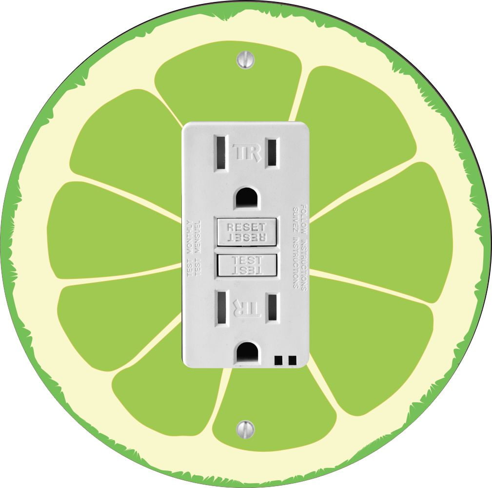 Lime Slice Design - Round Light Switch Plate Cover - GFI - Walmart.com