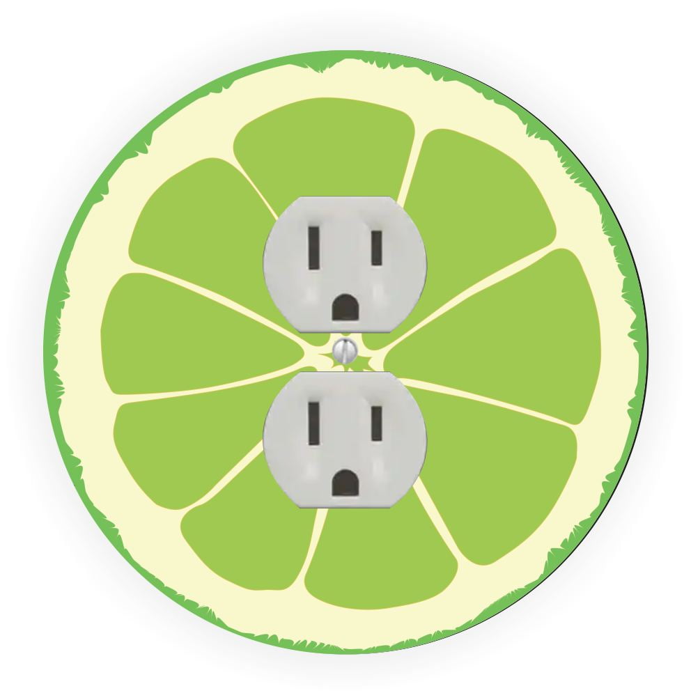 Lime Slice Design - Round Light Switch Plate Cover - Outlet Cover ...