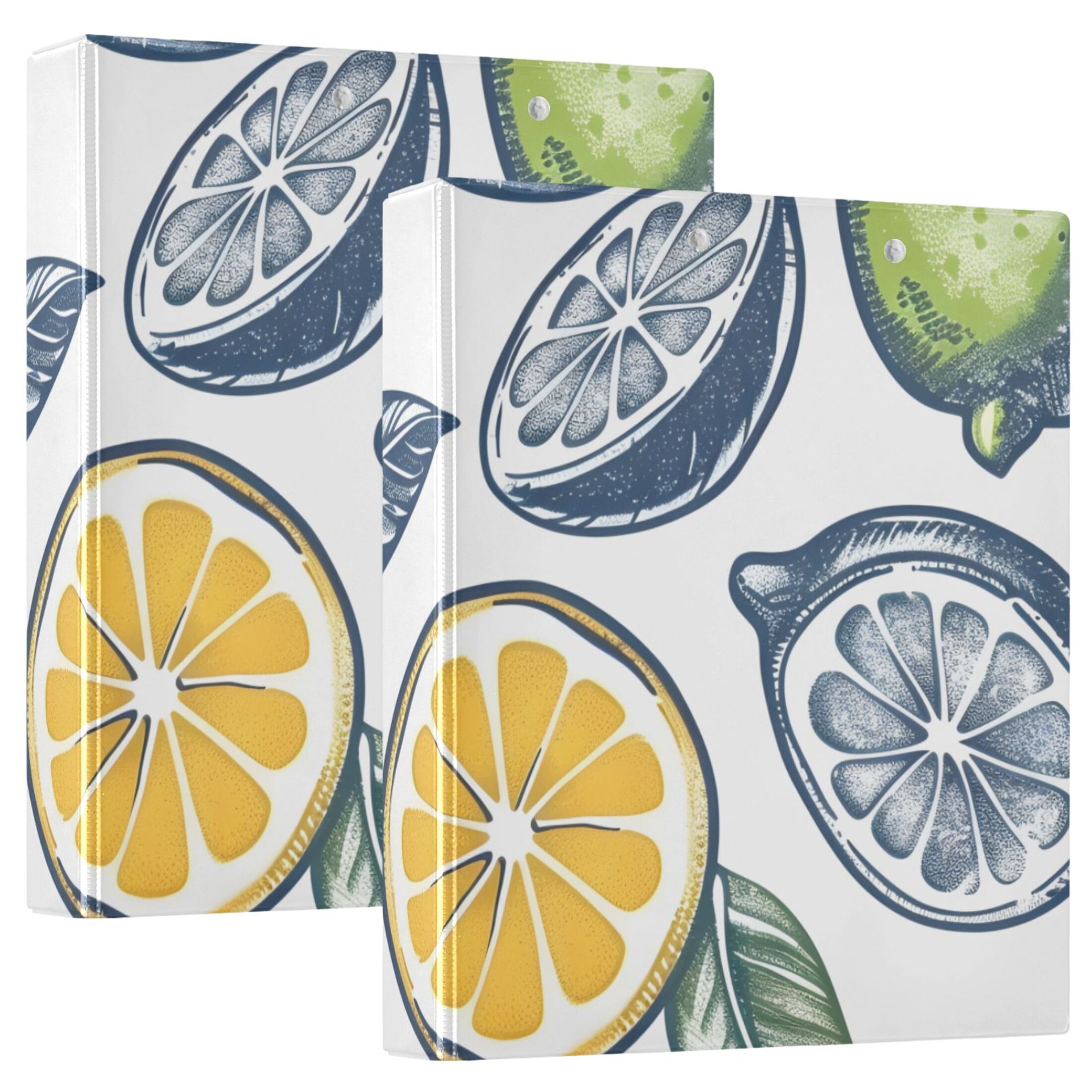 Lime and Lemon 3 Ring Hardcover Binders 1.5" Round Rings for Letter ...
