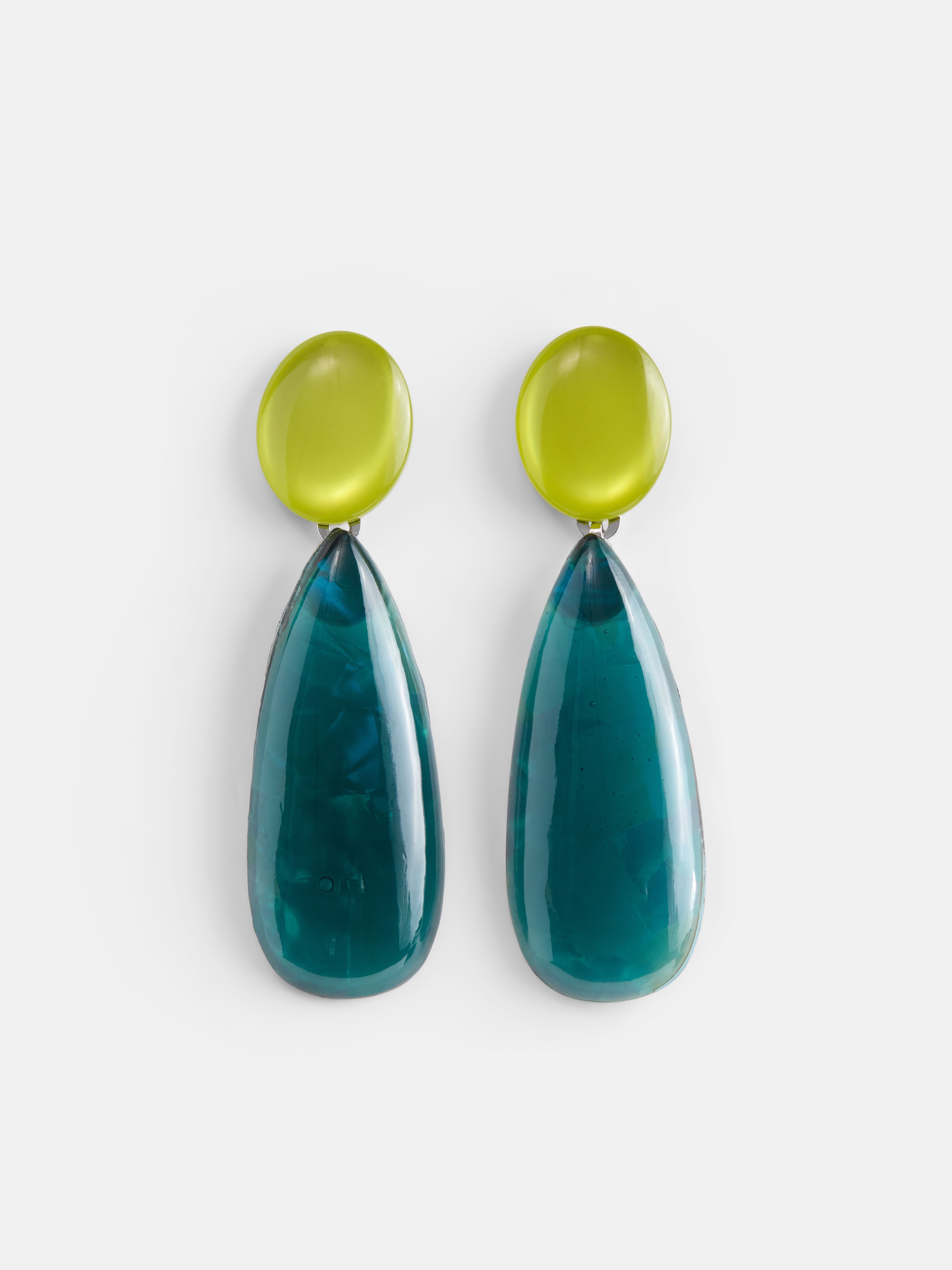 Scoop Women's Silver Tone Lime and Teal Drop Earrings, 1 Pair - Walmart.com