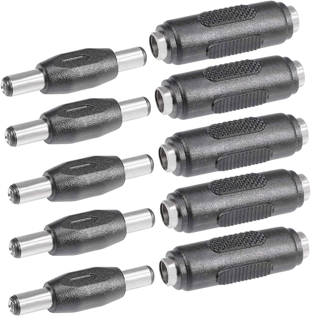 Lime2018 10PCS DC Female to Female and Male to Male Connector 5.5mm x 2 ...