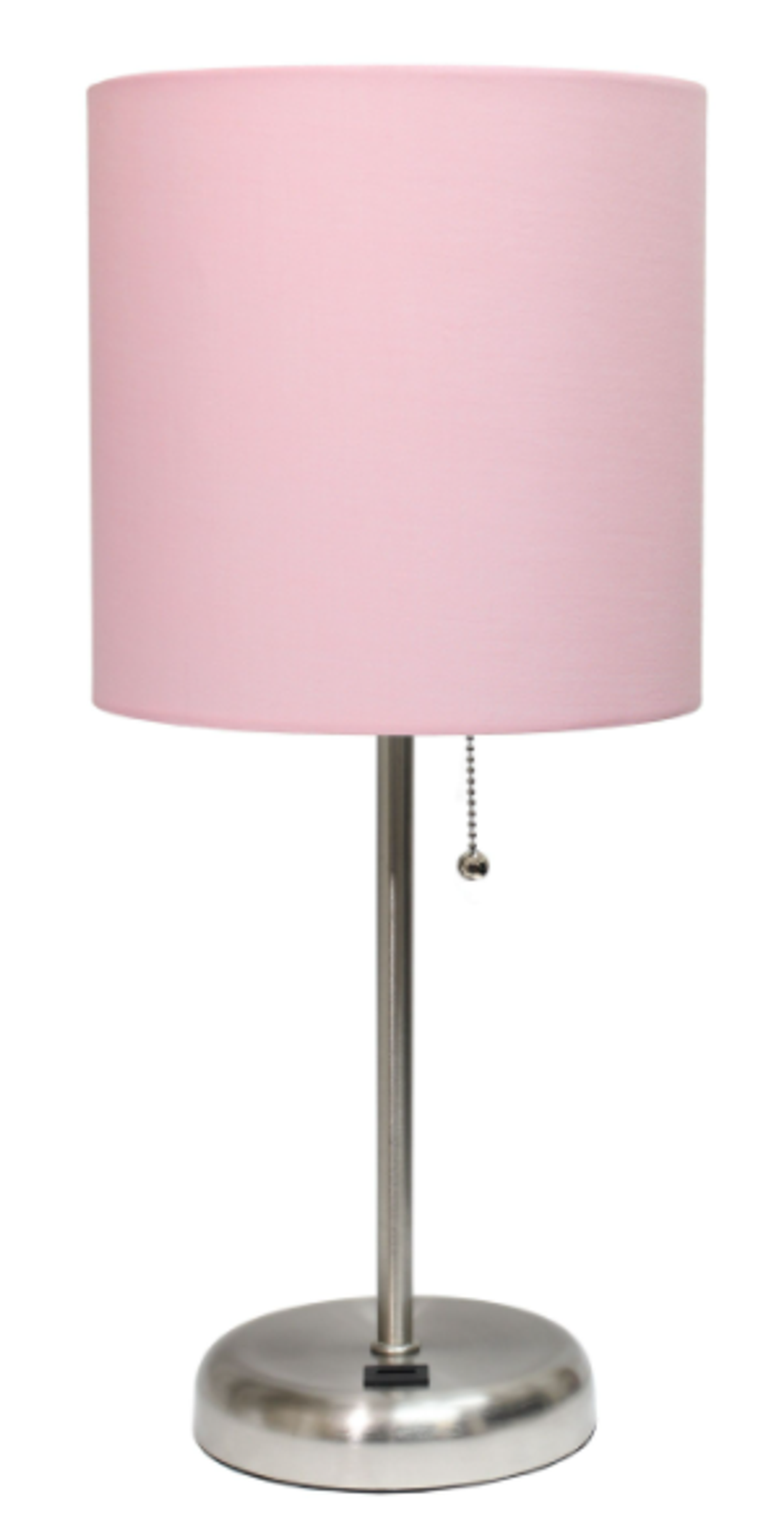 LimeLights Stick Lamp with USB charging port and Fabric Shade[ Brushed ...