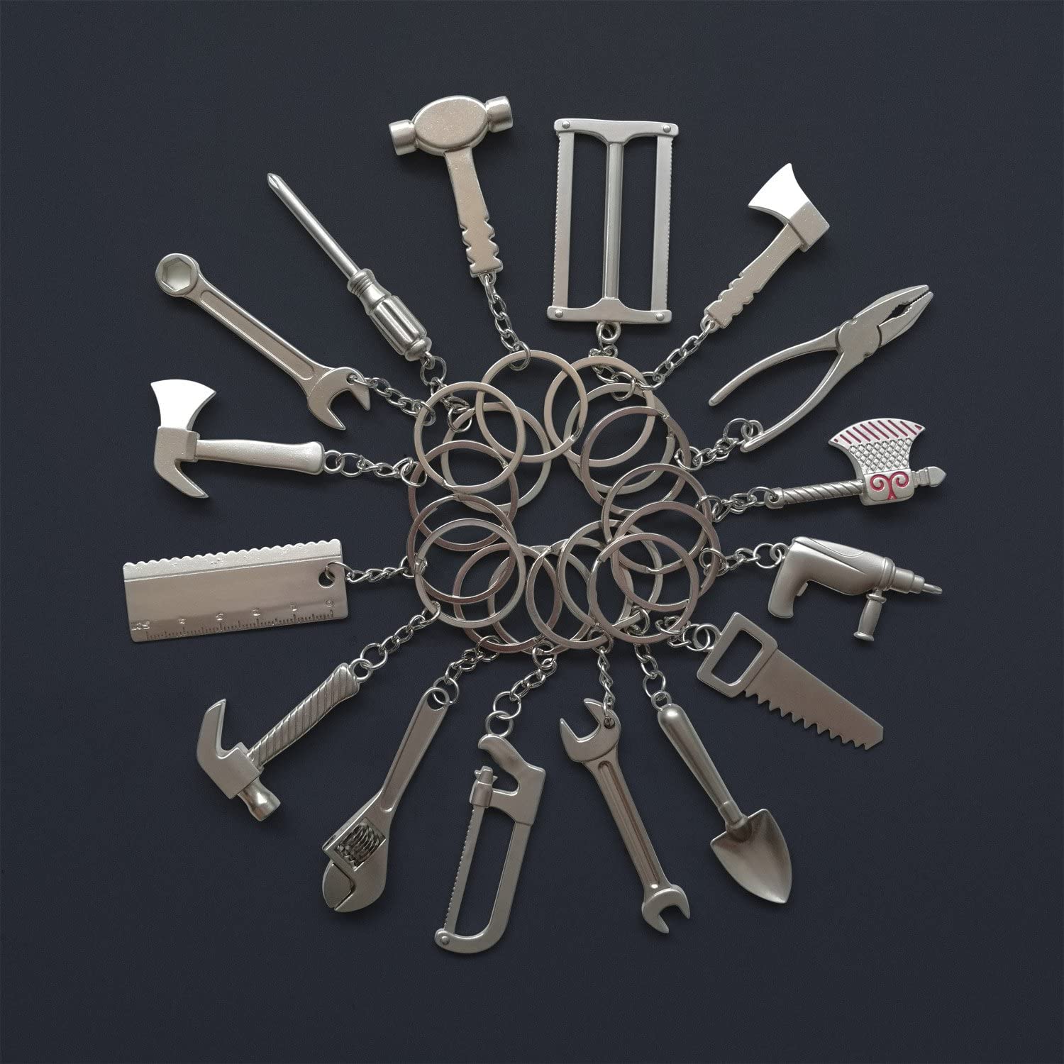 Limei 1 Pack Pretend Play Mini Construction Hardware Tool Keychain Toy ...