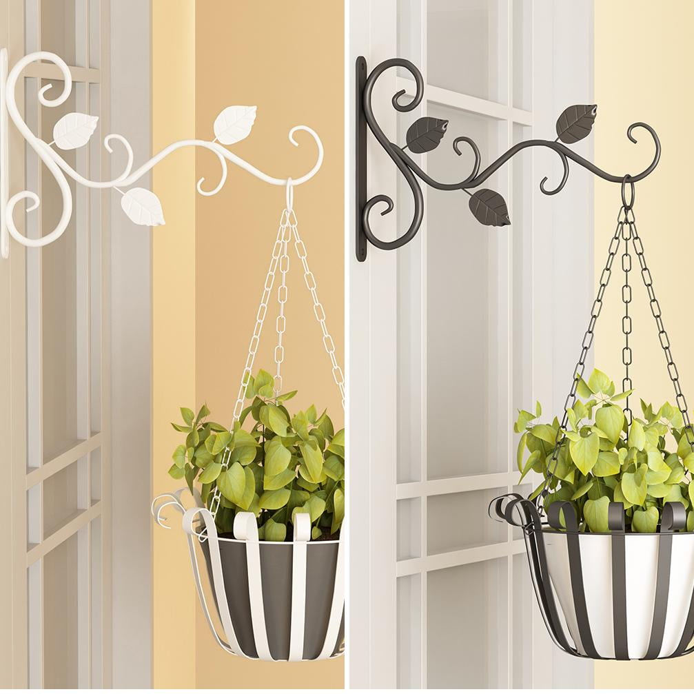 Limei 1Pcs Hanging Plant Bracket 12in Metal Wrought Iron Planter Hooks ...