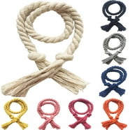 Visland 2Pcs Natural Cotton Braided Cord Curtain Tiebacks, Handmade ...