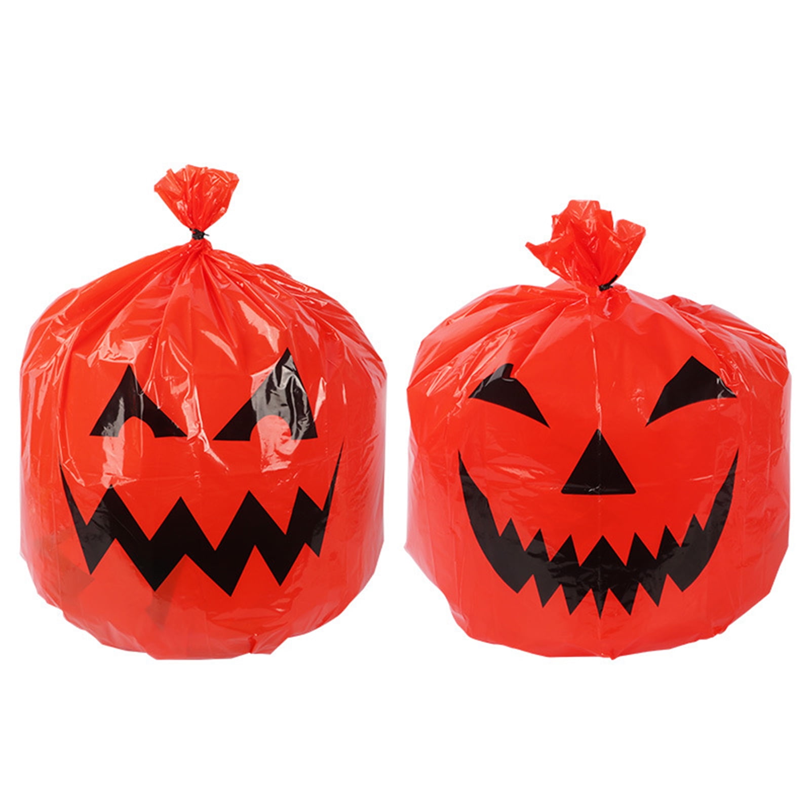 Limei 2 Pack Pumpkin Halloween Trash Pouch Plastic Courtyard Leaf Bags ...