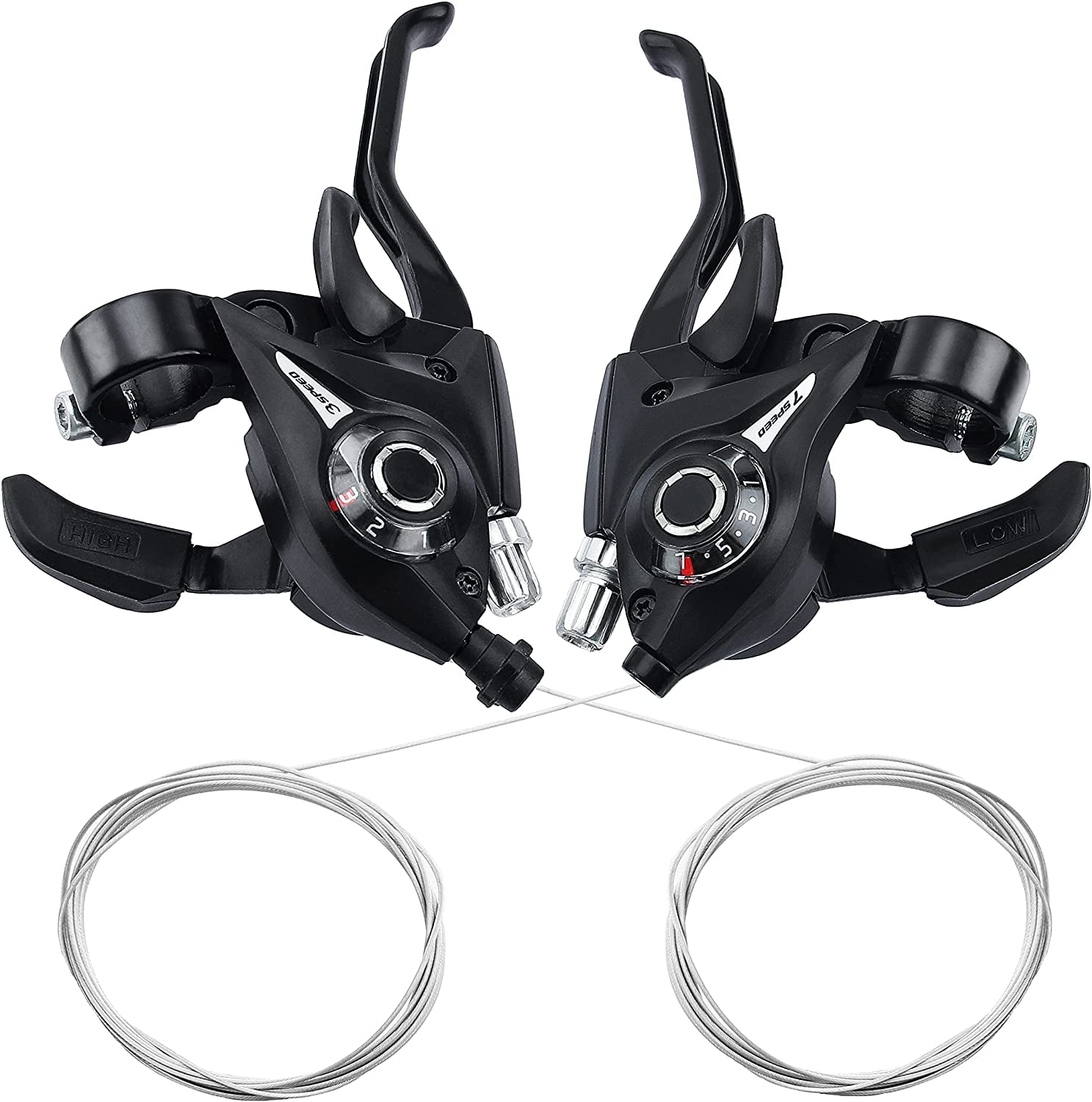 Limei 2Pcs Shifter 3x7 Speed Shifter Brake Lever Set 21 Speed Bike Gear ...
