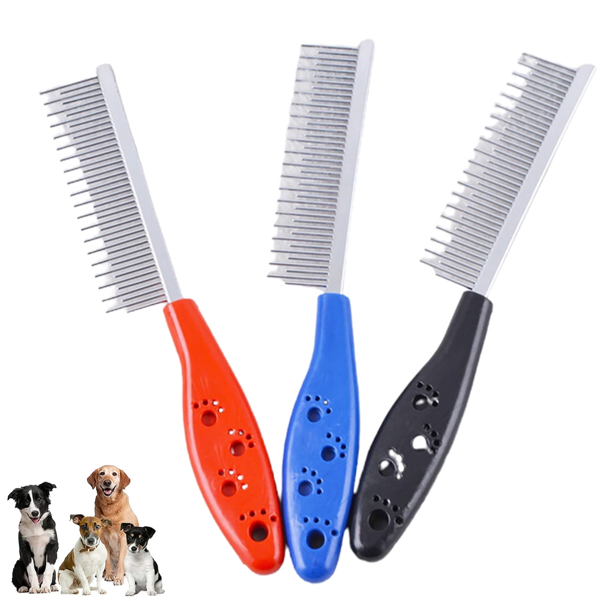 Limei 3 Pack Pet Hair Buster Comb, Detangling Brush for Dogs Stainless ...