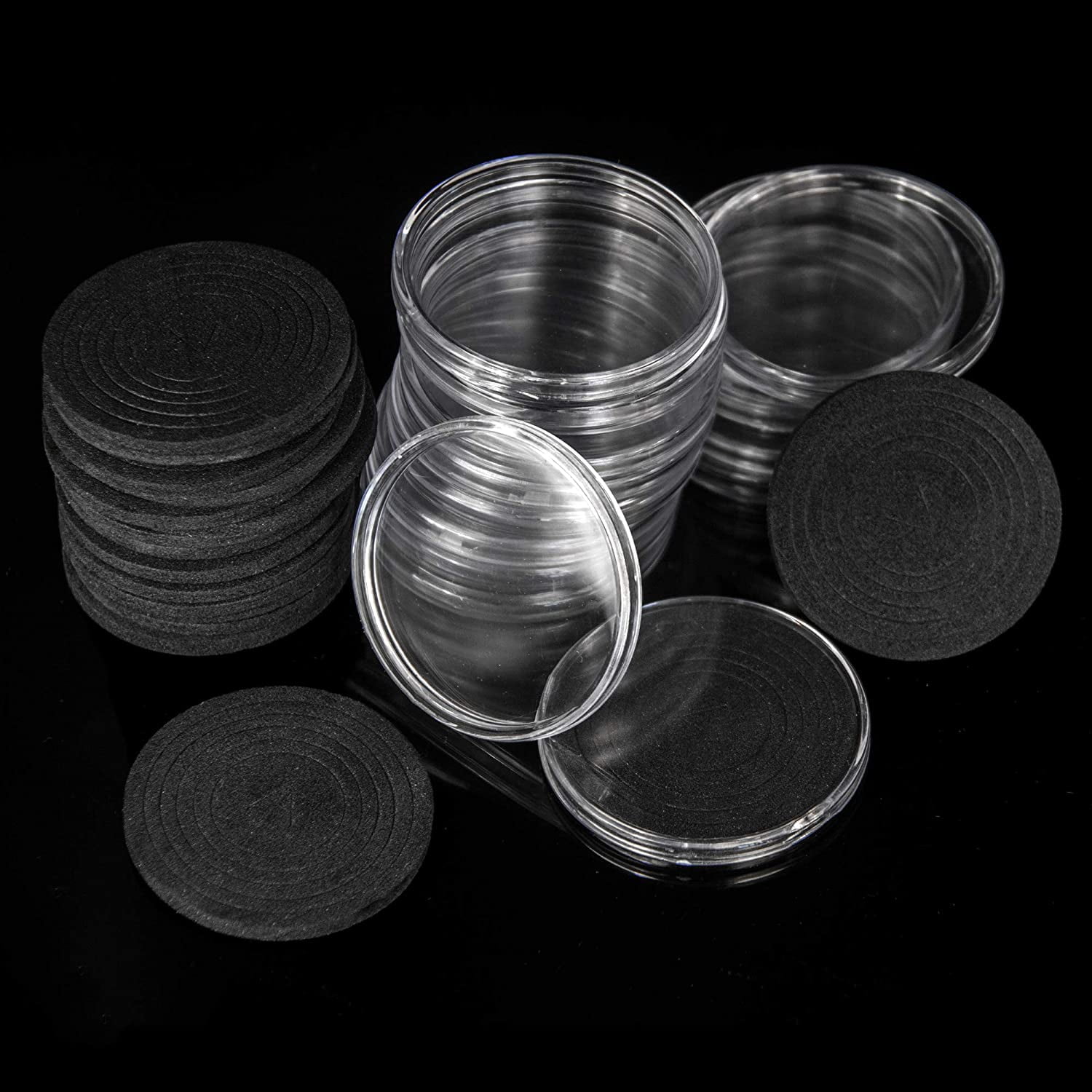 Limei 46mm Coin Capsules, with Protect Foam Gasket Coin Holder Case for ...