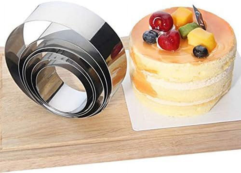 Limei 5 Pack Stainless Steel Round Cookie Cutter Set, Biscuit Plain ...