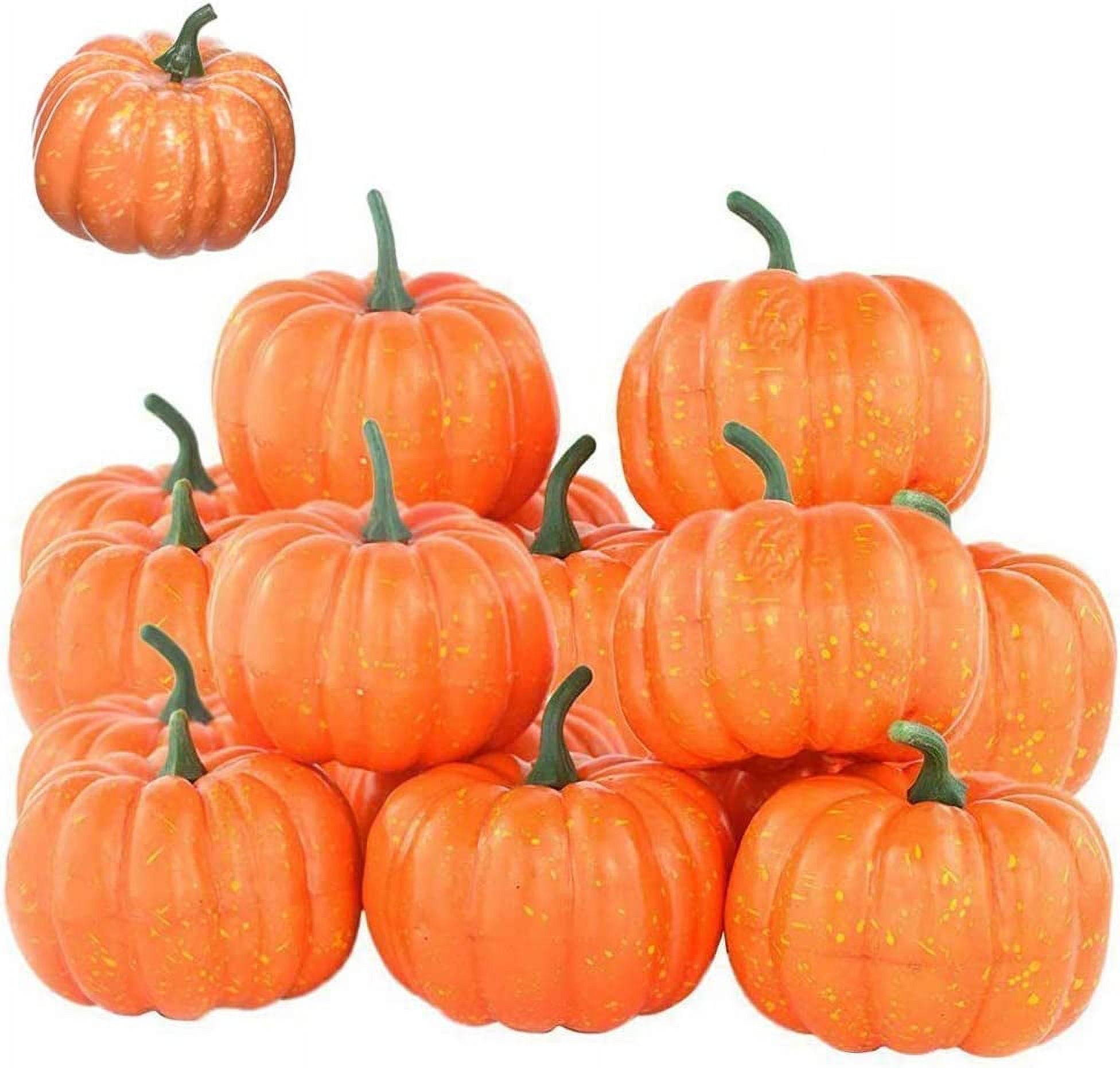Limei 7 Pcs Mini Artificial Pumpkins, Fall Harvest Simulation Pumpkins ...