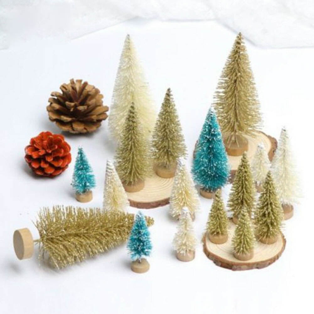 Limei 8 Pcs Artificial Mini Christmas Trees, Miniature Pine Trees Sisal ...