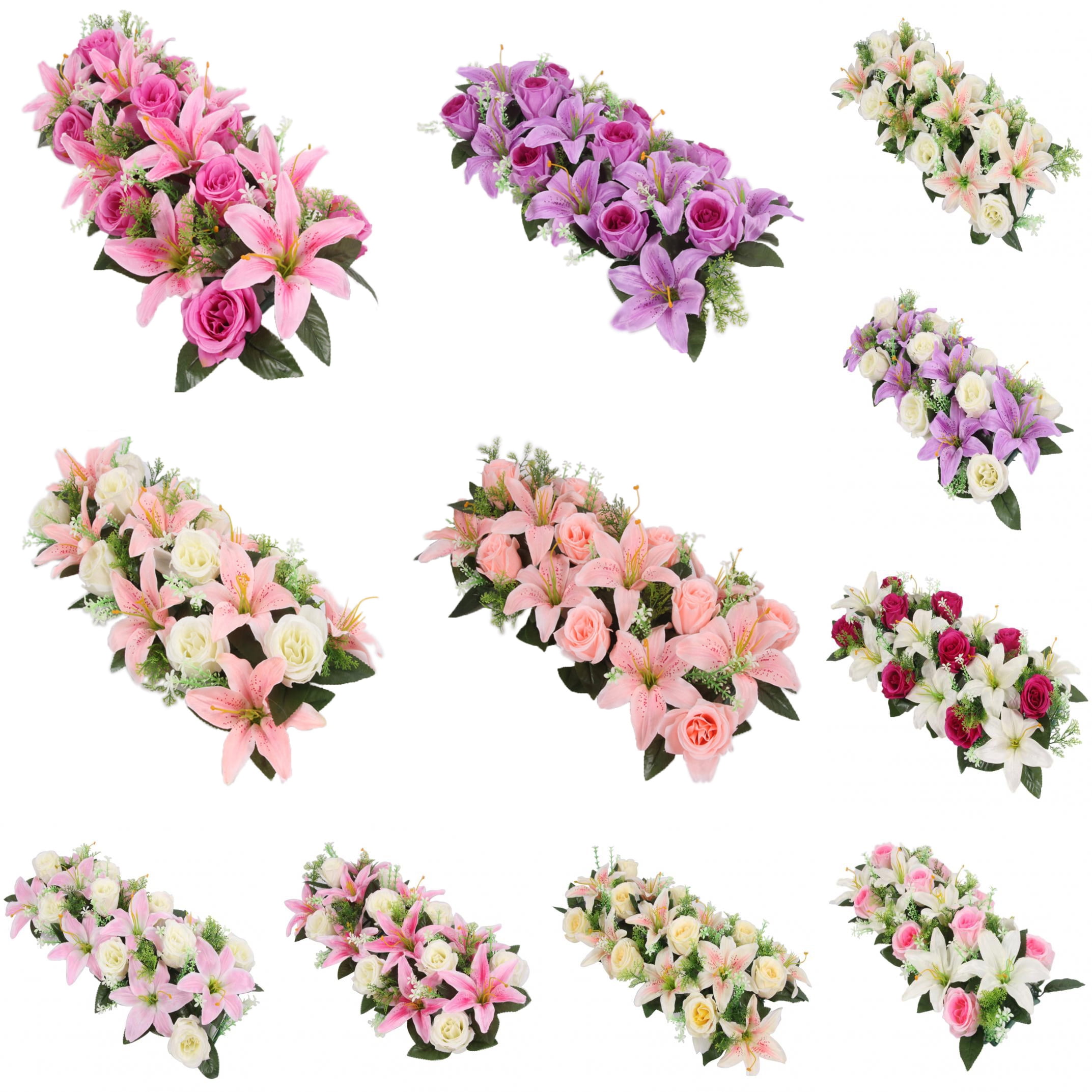 Limei Artificial Flowers Combo Silk Mix Peony Rose Hydrangea Fake ...