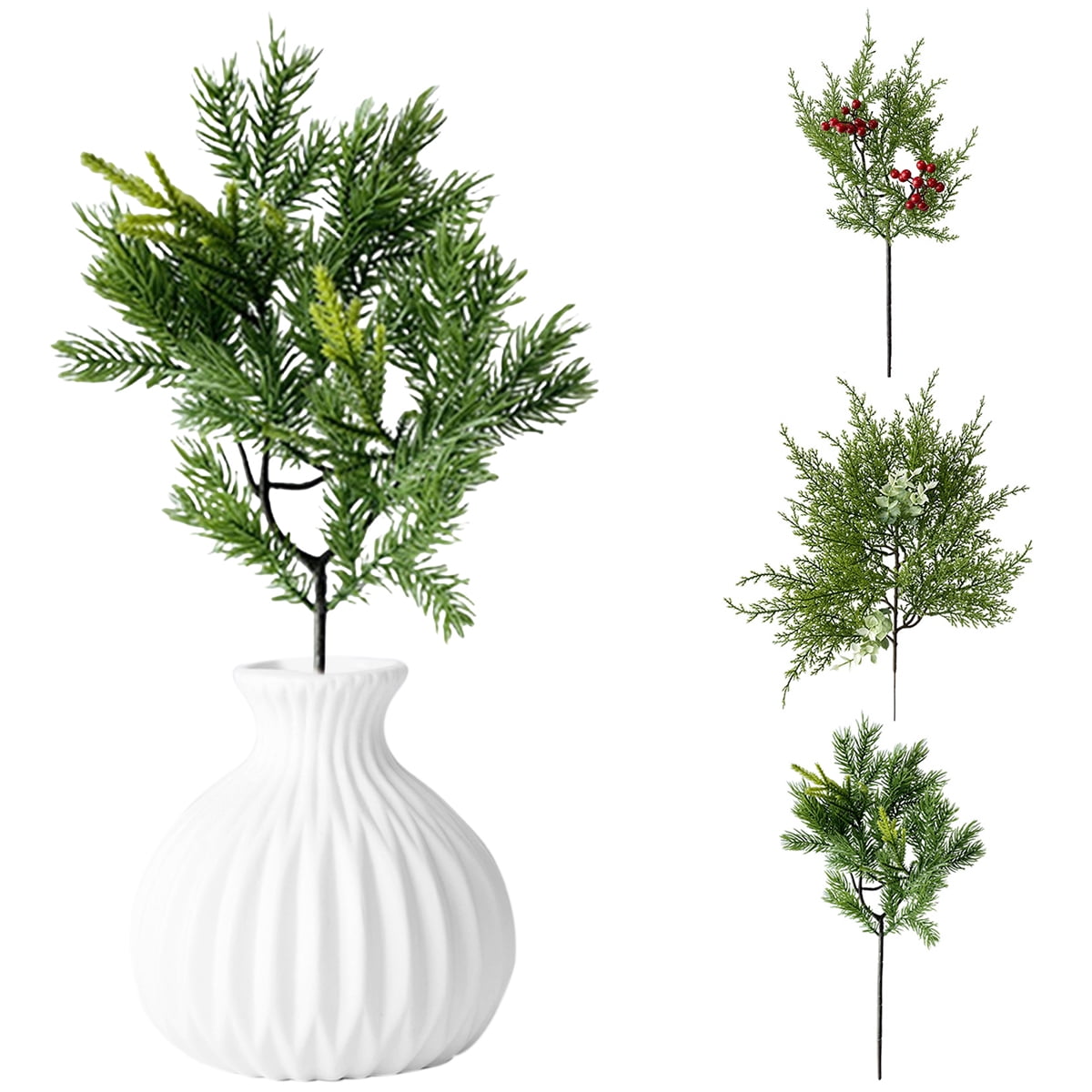 Limei Artificial Pine Branches,Green Leaves Needle Garland DIY ...