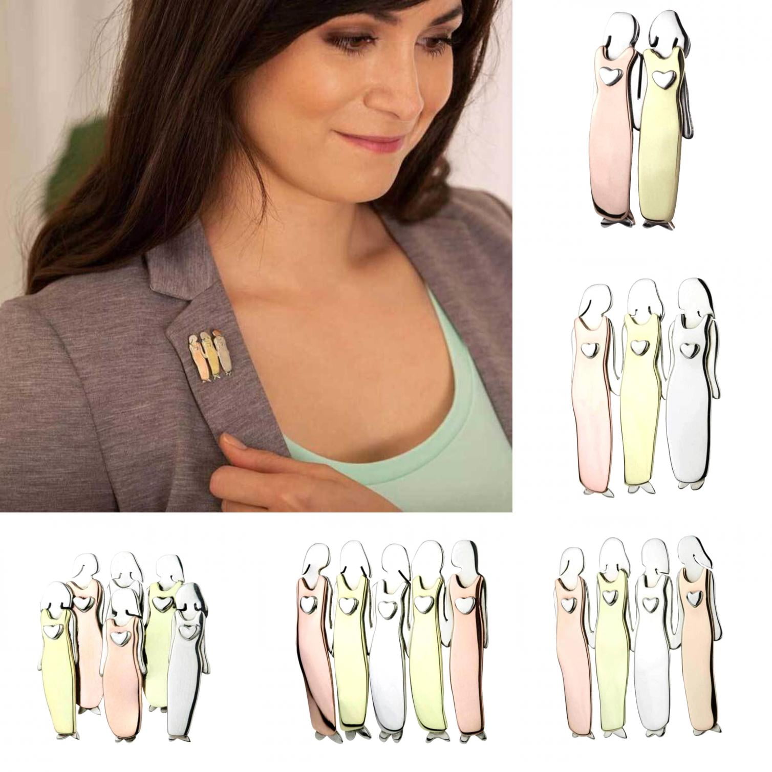 Limei Beautiful Sisters Brooch Pins Brooches for Women Best Friends ...