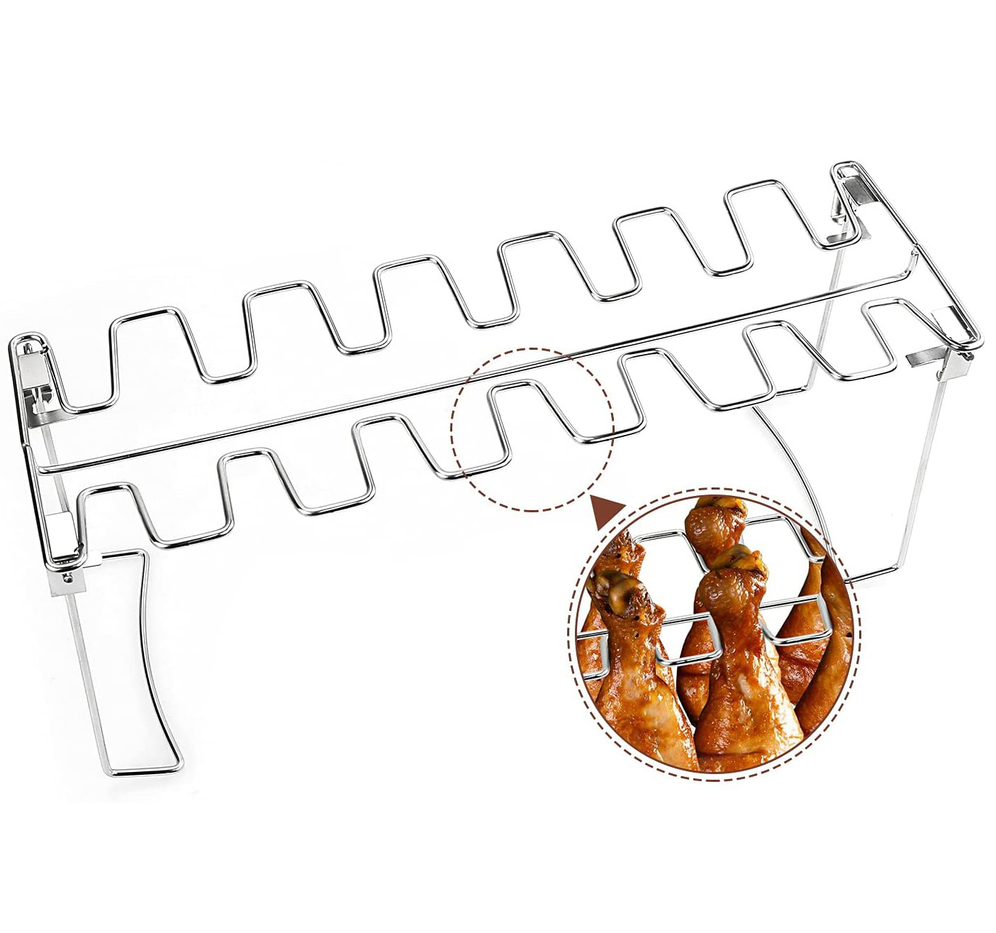 Limei Chicken Leg and Wing Rack for Grill Smoker Oven - Easy to Use 14 ...