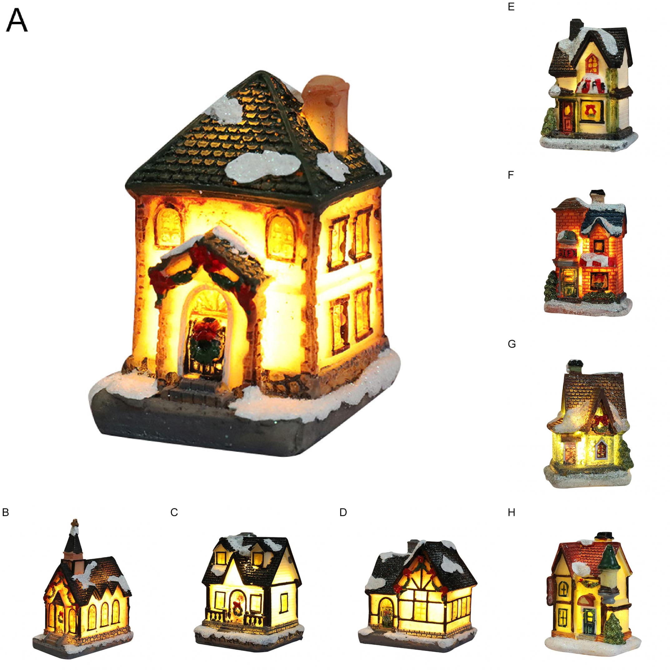 Limei Christmas Winter Village Houses Set LED Lighted DIY Christmas ...