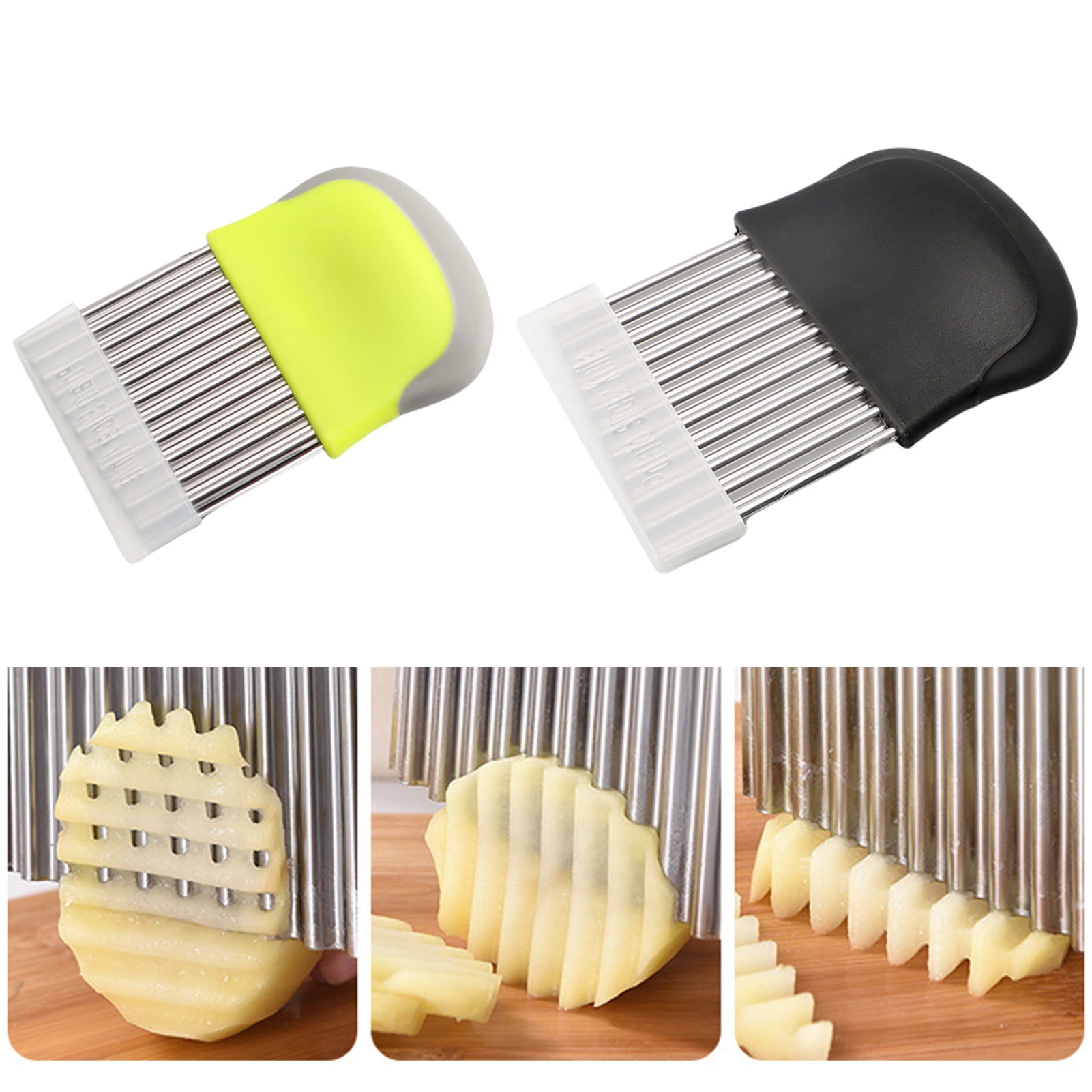 Limei Crinkle Cutter, French Fry Cutter Stainless Steel Knife,Wave ...