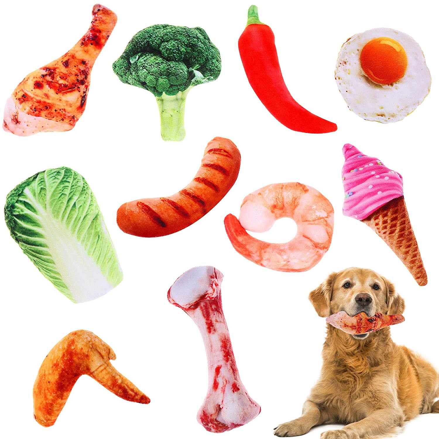 Limei Dog Squeaky Toys, Plush Dog Toy Pack, Stuffed Puppy Chew Toys Dog ...