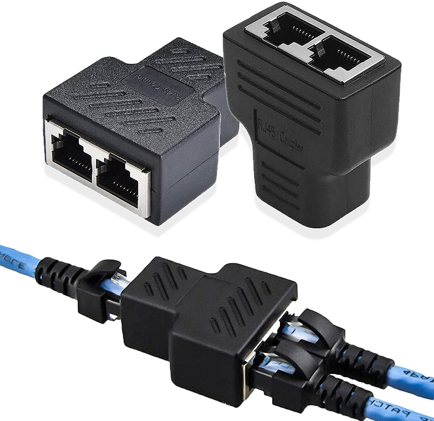Limei Ethernet Splitter Adapter, RJ45 Female 1 to 2 Female Socket ...