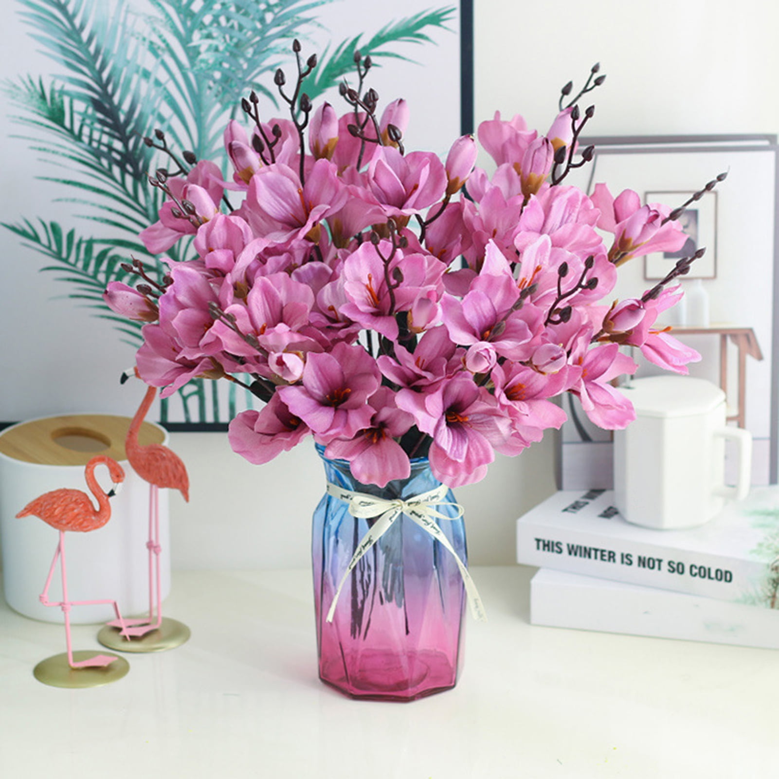 Limei Immortal Flower Fadeless 1 Bundle Holidays Festival Fake Flower ...