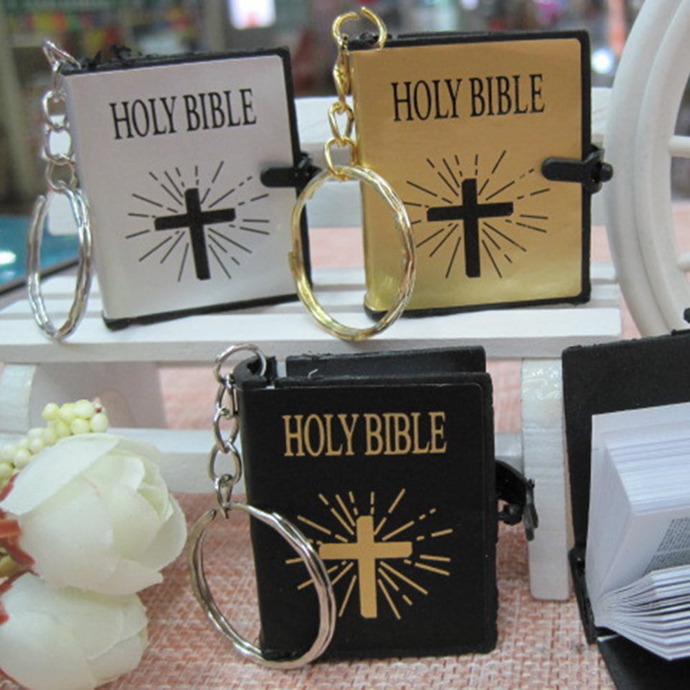 Limei Mini Holy Bible Cross Pendant Keychain Religious Christian ...