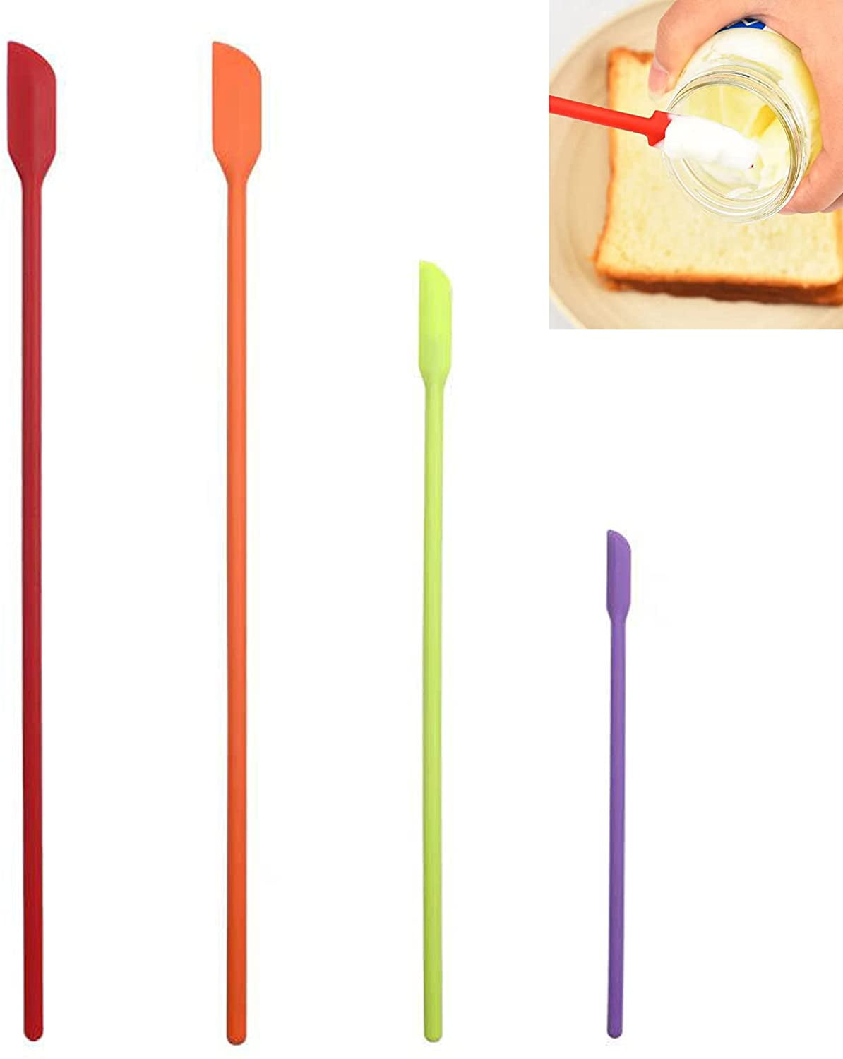 Limei Mini Silicone Spatula Set- Small Rubber Spatula for Makeup- Thin ...