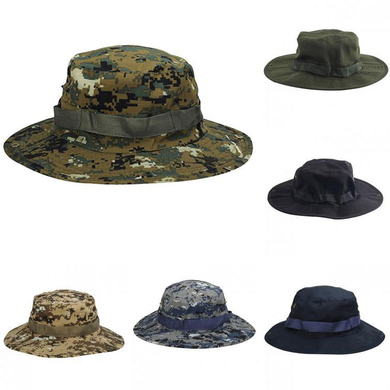 Limei Outdoor Summer Wide Brim Boonie Hat Military Camo Sun Cap for Men ...
