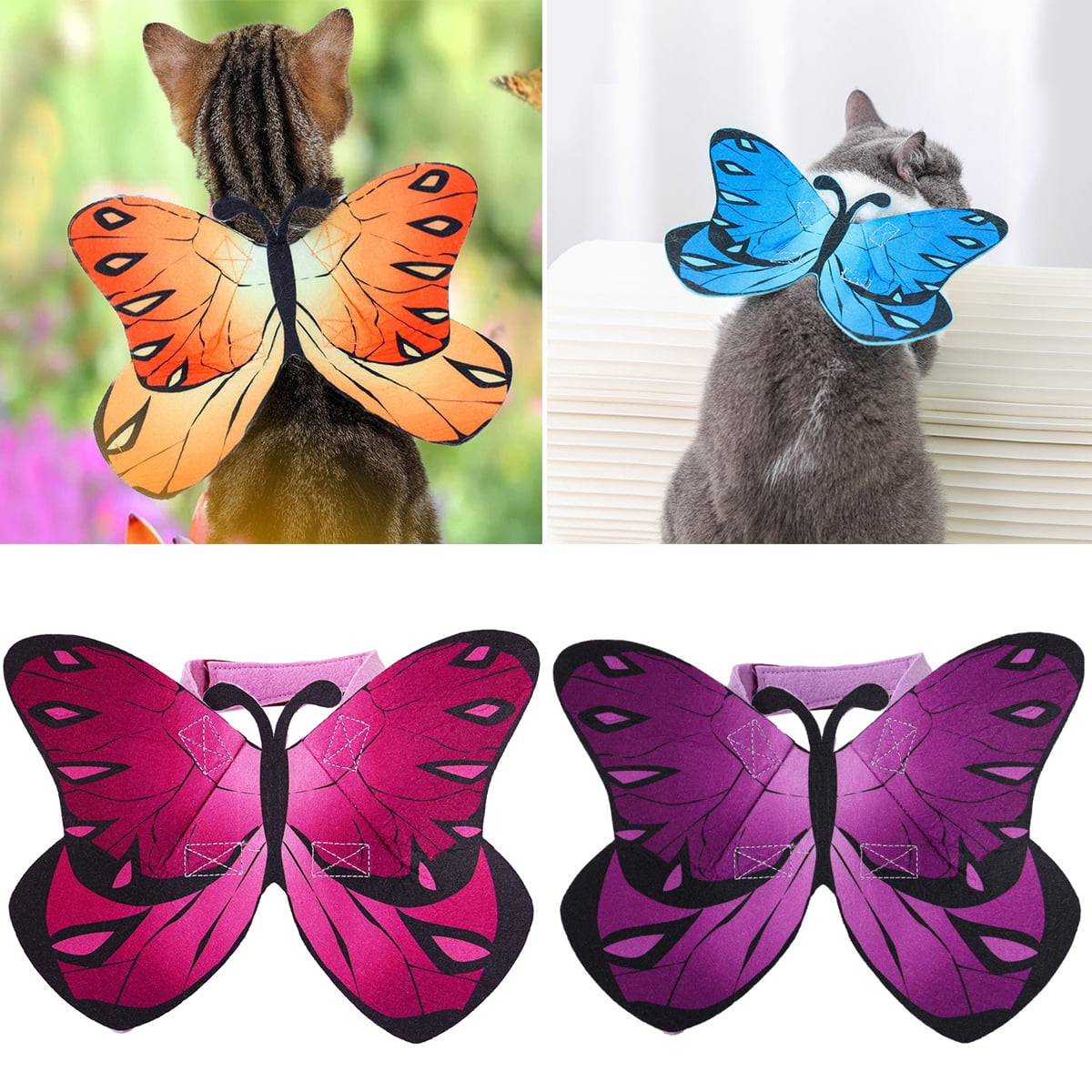 Limei Pet Butterfly Dog Costume Butterfly Wings Cape for Pet Cat Dogs ...