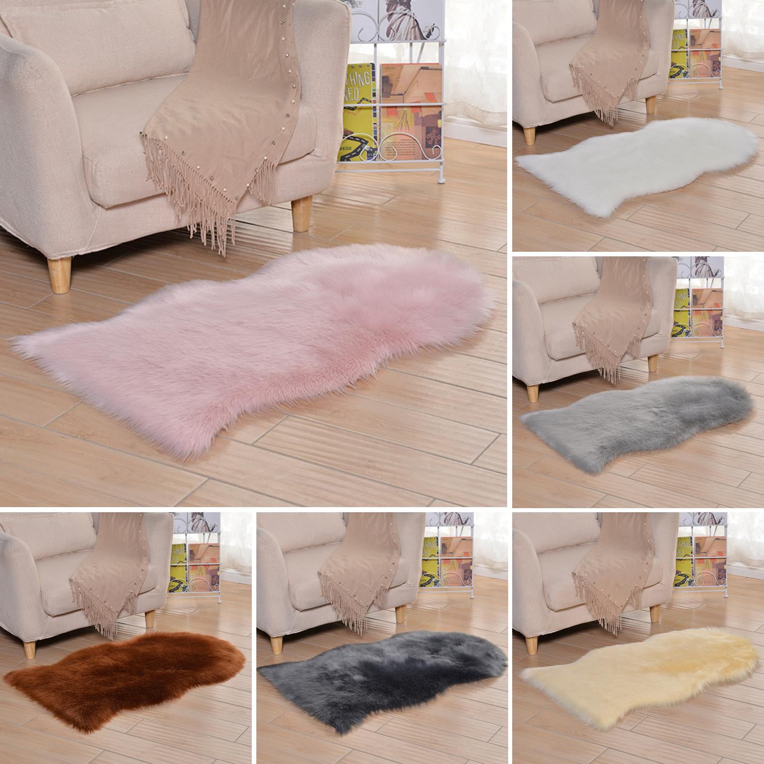 Limei Super Soft Faux Fur Fake Sheepskin White Sofa Couch Stool Casper ...
