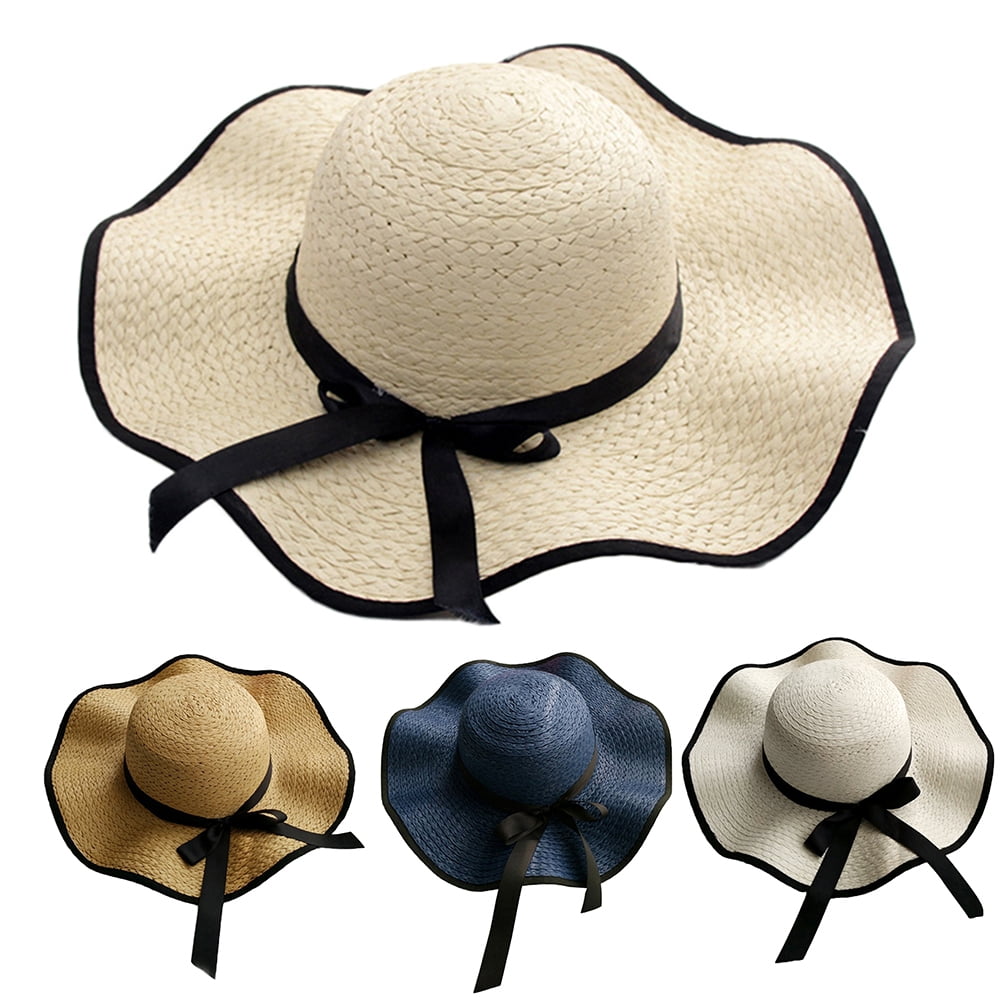 Limei Women Floppy Sun Hat with Wide Brim—Foldable Roll-Up Straw Beach ...