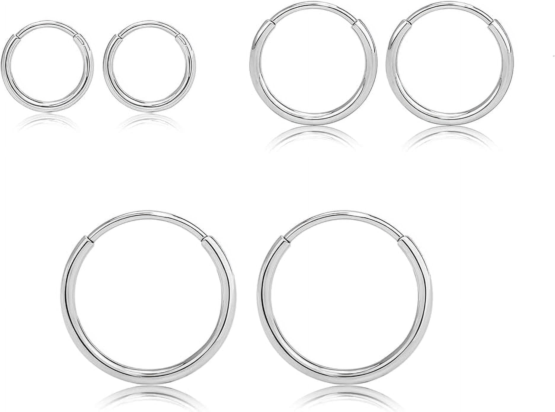 Limerencia G23 Titanium Slim Hoop Earrings, Hypoallergenic Nose/Lip ...