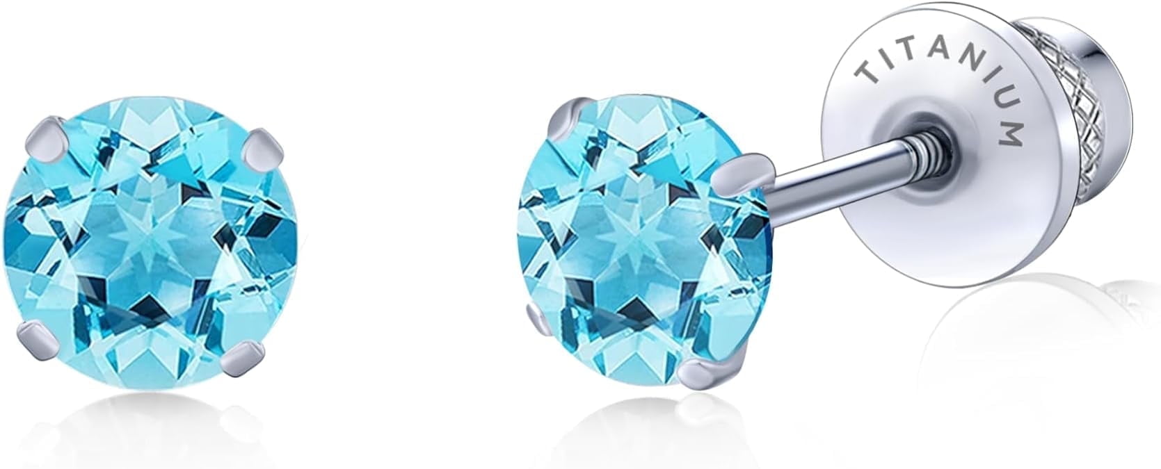 Limerencia Hypoallergenic G23 Titanium Earrings, Screw Back Studs, CZ ...