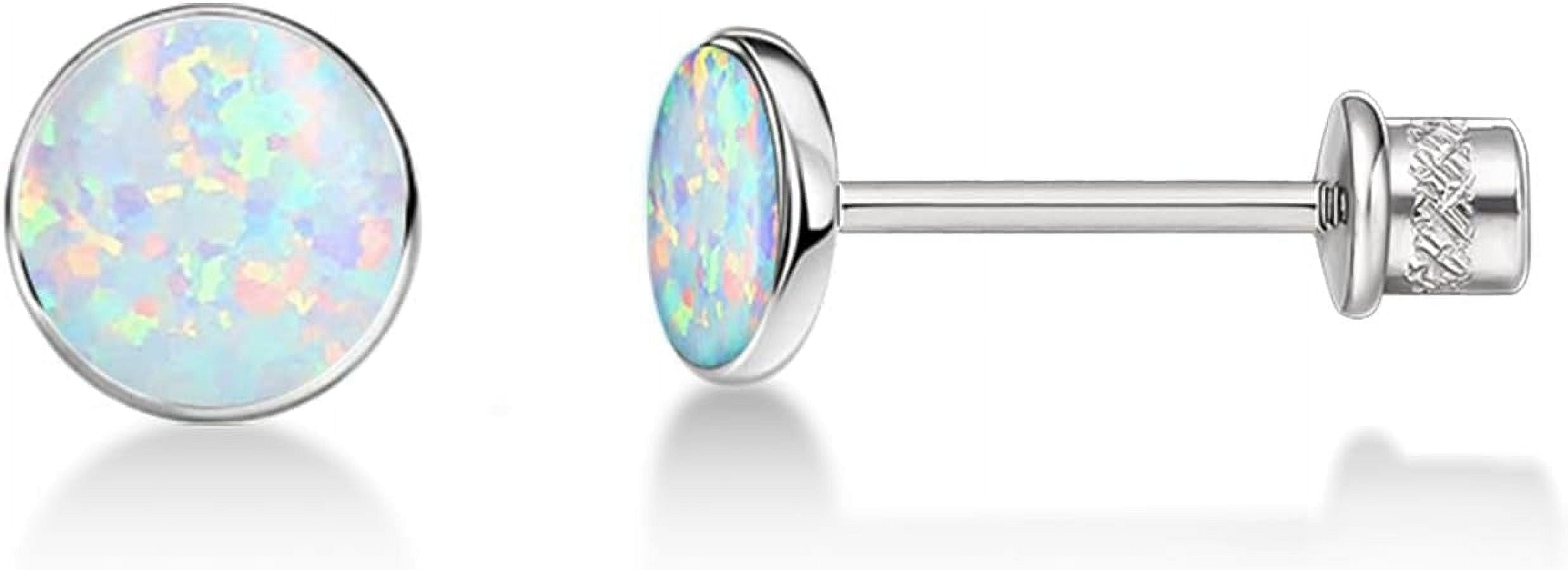 Limerencia 6mm Opal Hypoallergenic Titanium Threaded Stud Earrings for ...