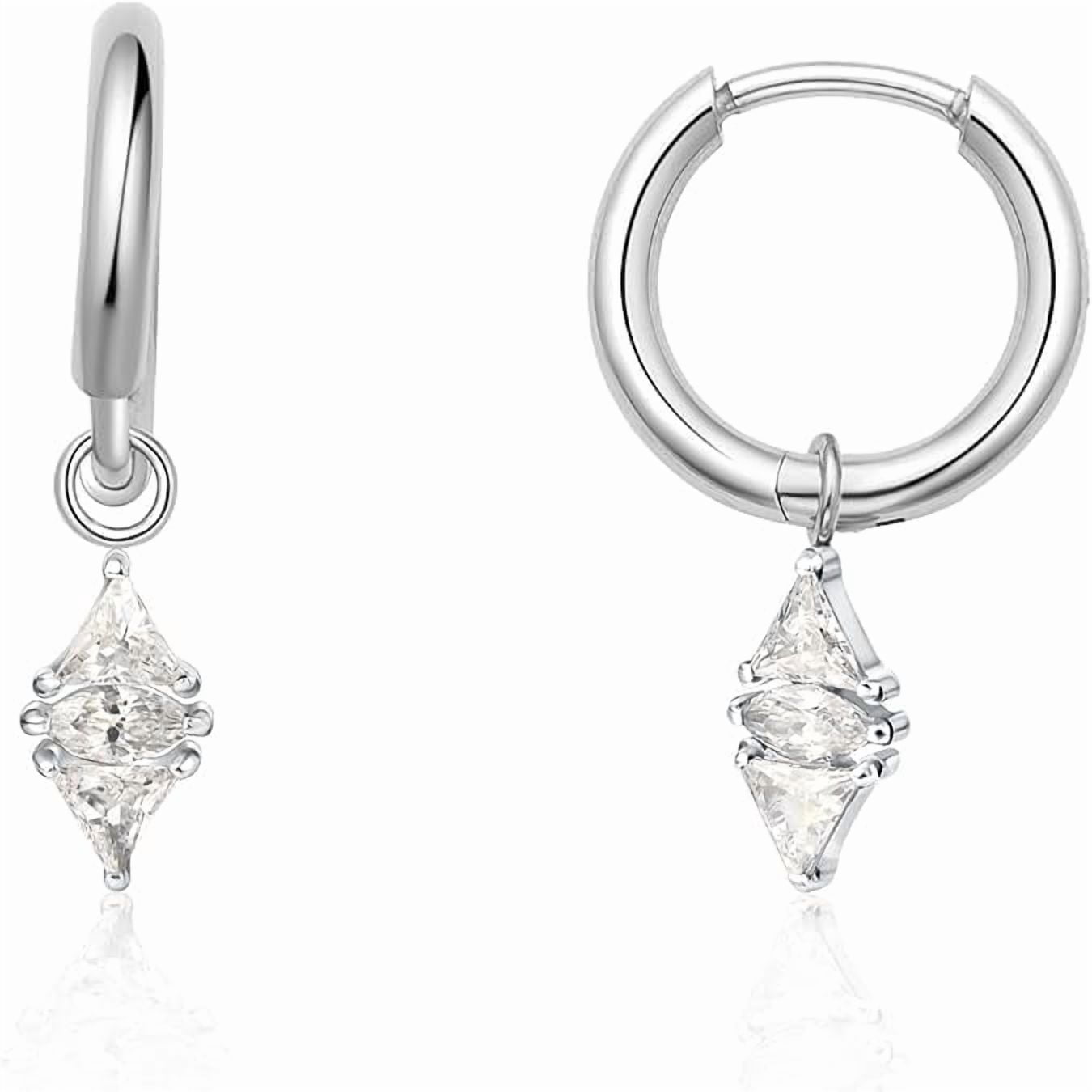 Limerencia Hypoallergenic Pure Titanium Earrings with Rhombic Zirconia ...