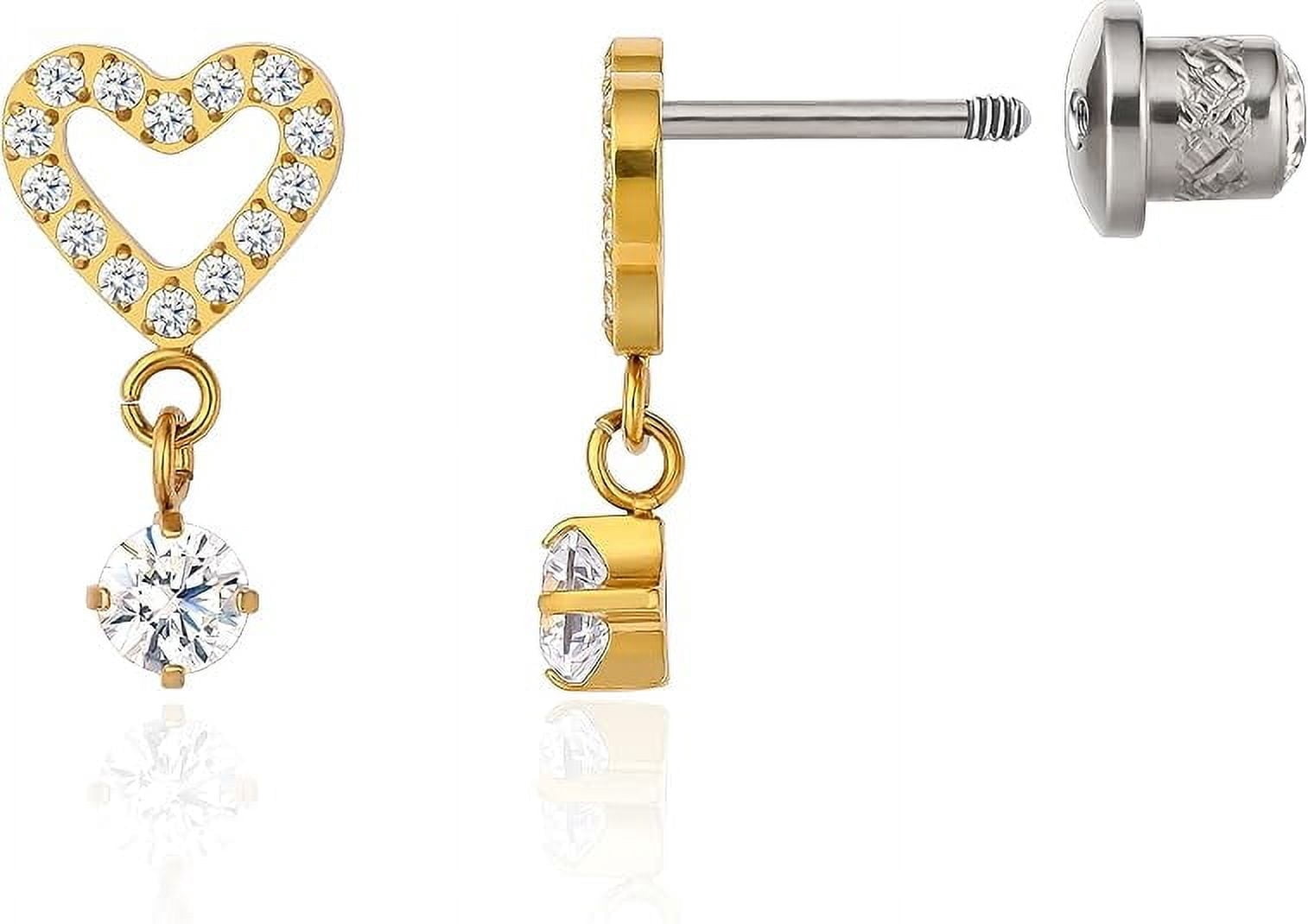 Limerencia Hypoallergenic Titanium F136 Screw In Flat Back Earrings ...