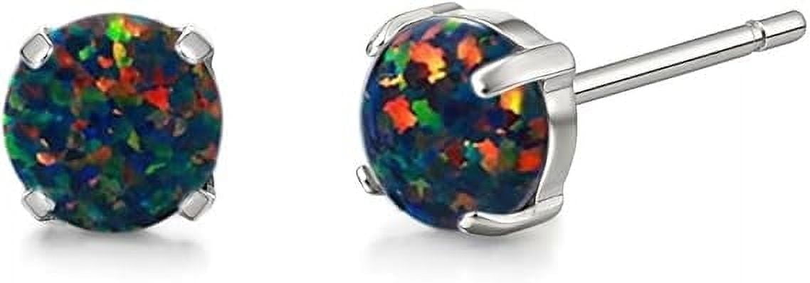 Limerencia Titanium Hypoallergenic Earrings 5mm Black Opal - Walmart.com