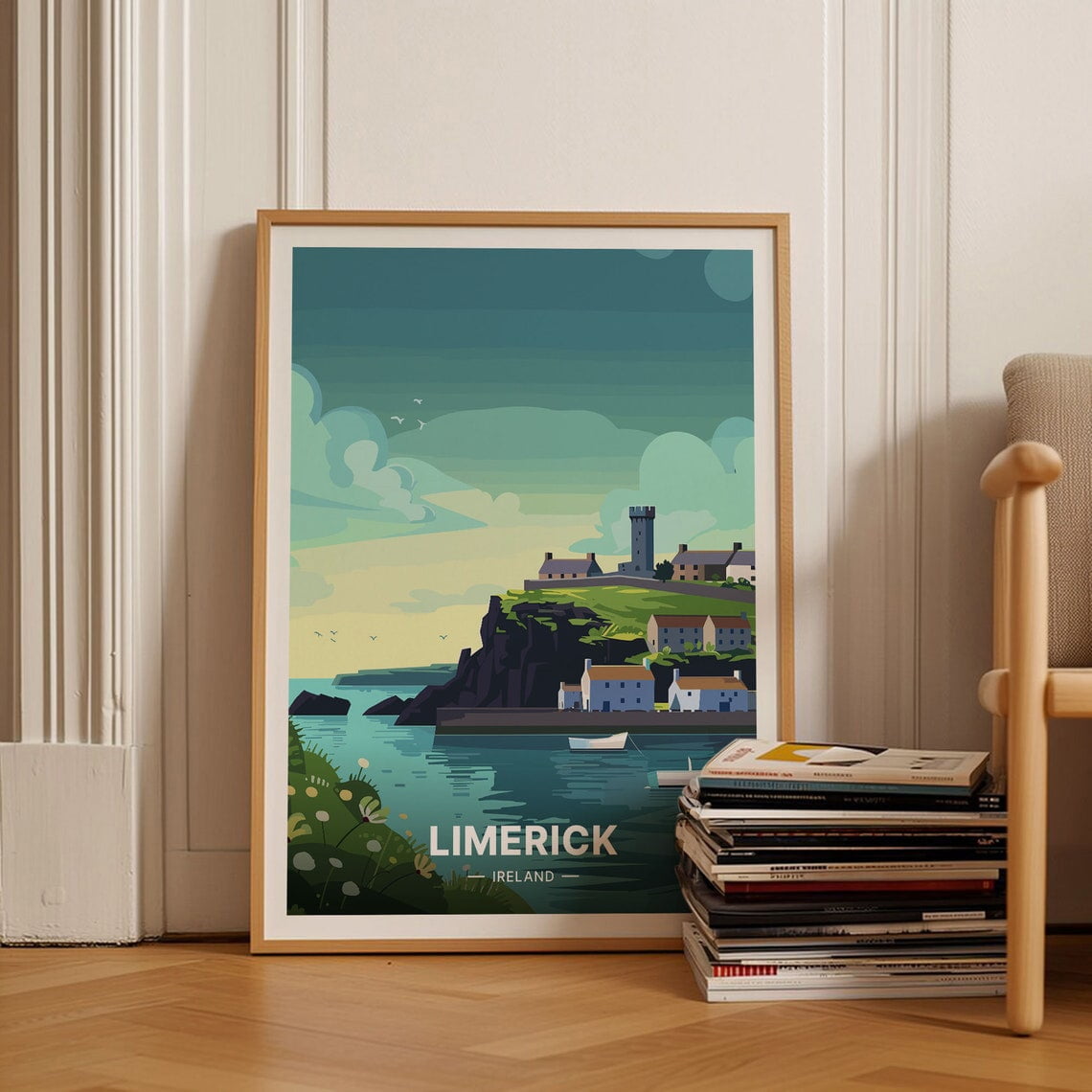 Limerick City Map Art Poster, Ireland Travel Wall Decor, Vintage Style Limerick Unique Home ...