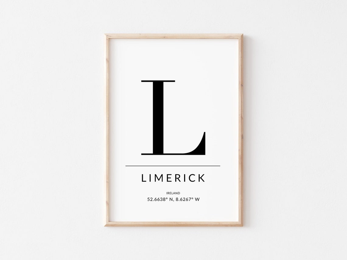 Limerick Irish Posters, Irish Gift, Limerick Posters, Ireland Wall ...