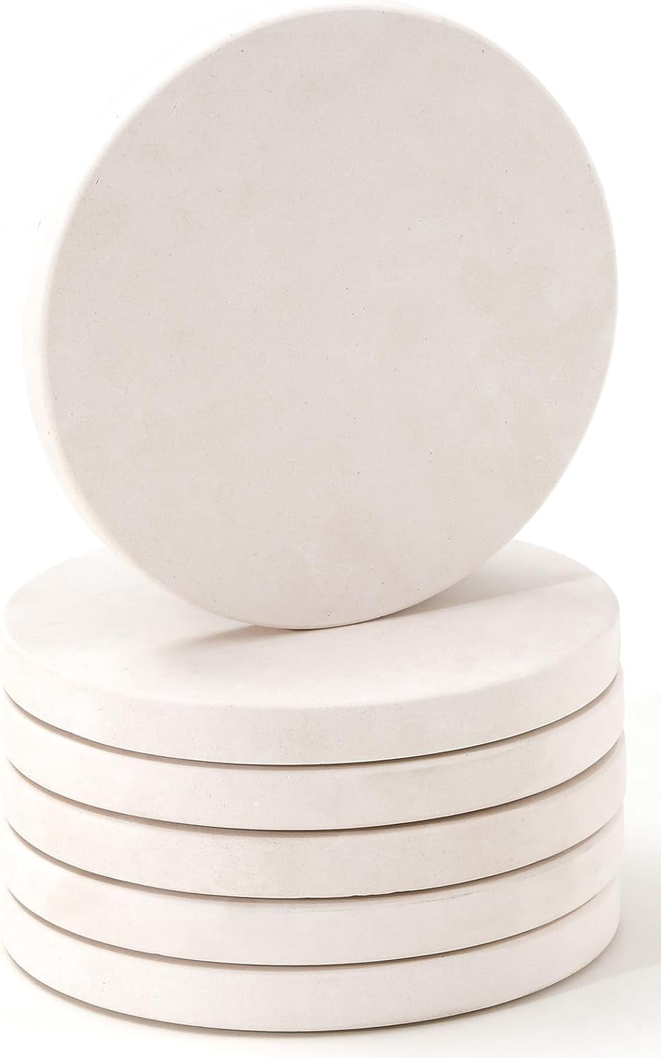 Limestone Water Absorbing Marble Coaster Set - Pack of 6 Absorbs ...