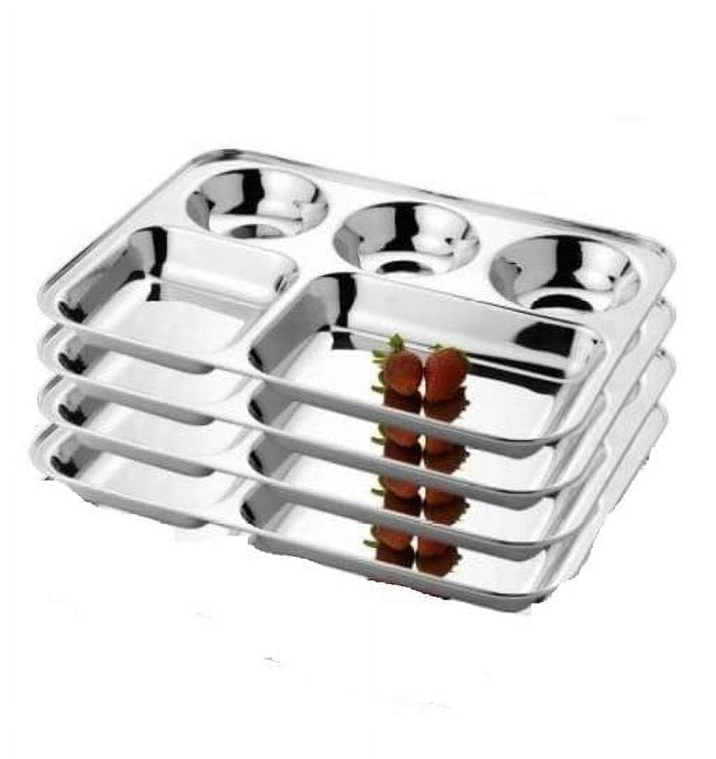Limetro Steel Stainless Steel Partition Plate 5 In1 / Bhojan Thali ...