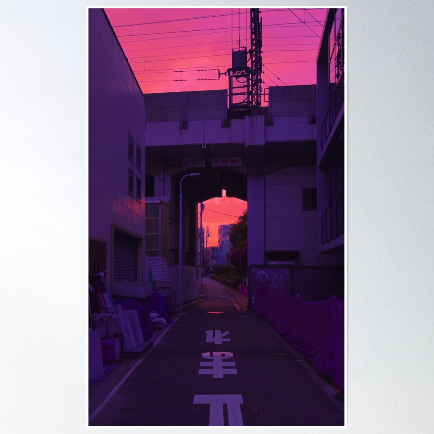 Liminal Japanese Street Poster Wall Art, Modern Wall Decor, 12x18 ...