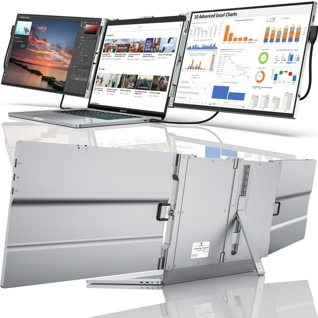 Limink Laptop Monitor Extender Al Alloy Portable Triple Monitor for ...