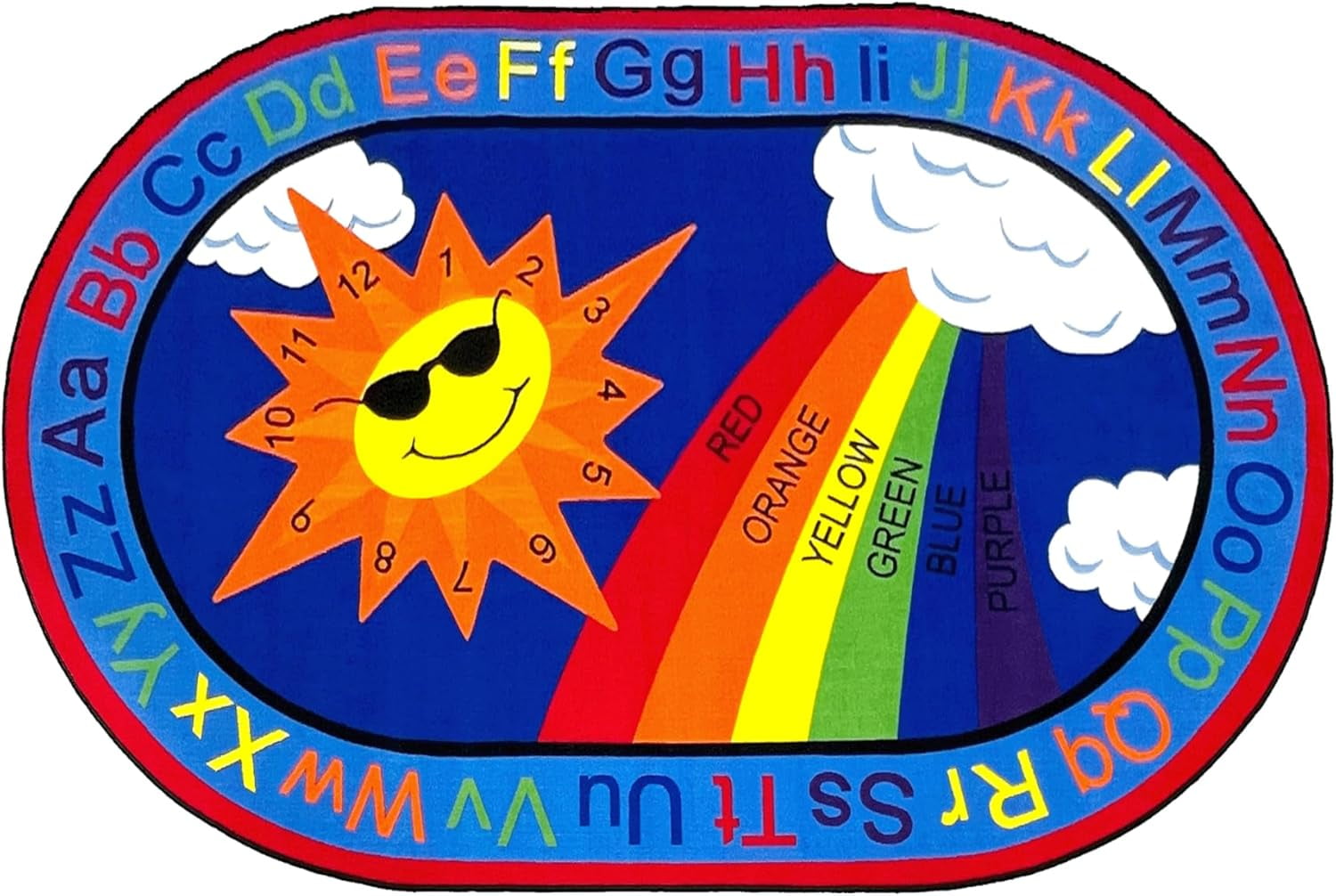 The Limit Classroom Rug 4' x 6' Oval Kid Educational Learning Rug for ...