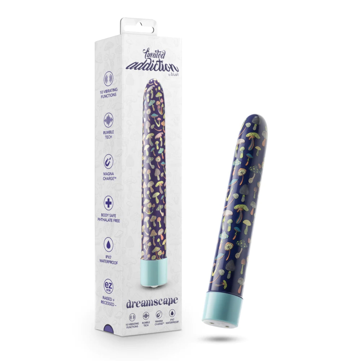 Blush Limited Addiction Dreamscape 7" Rechargeable Vibe - Blue ...