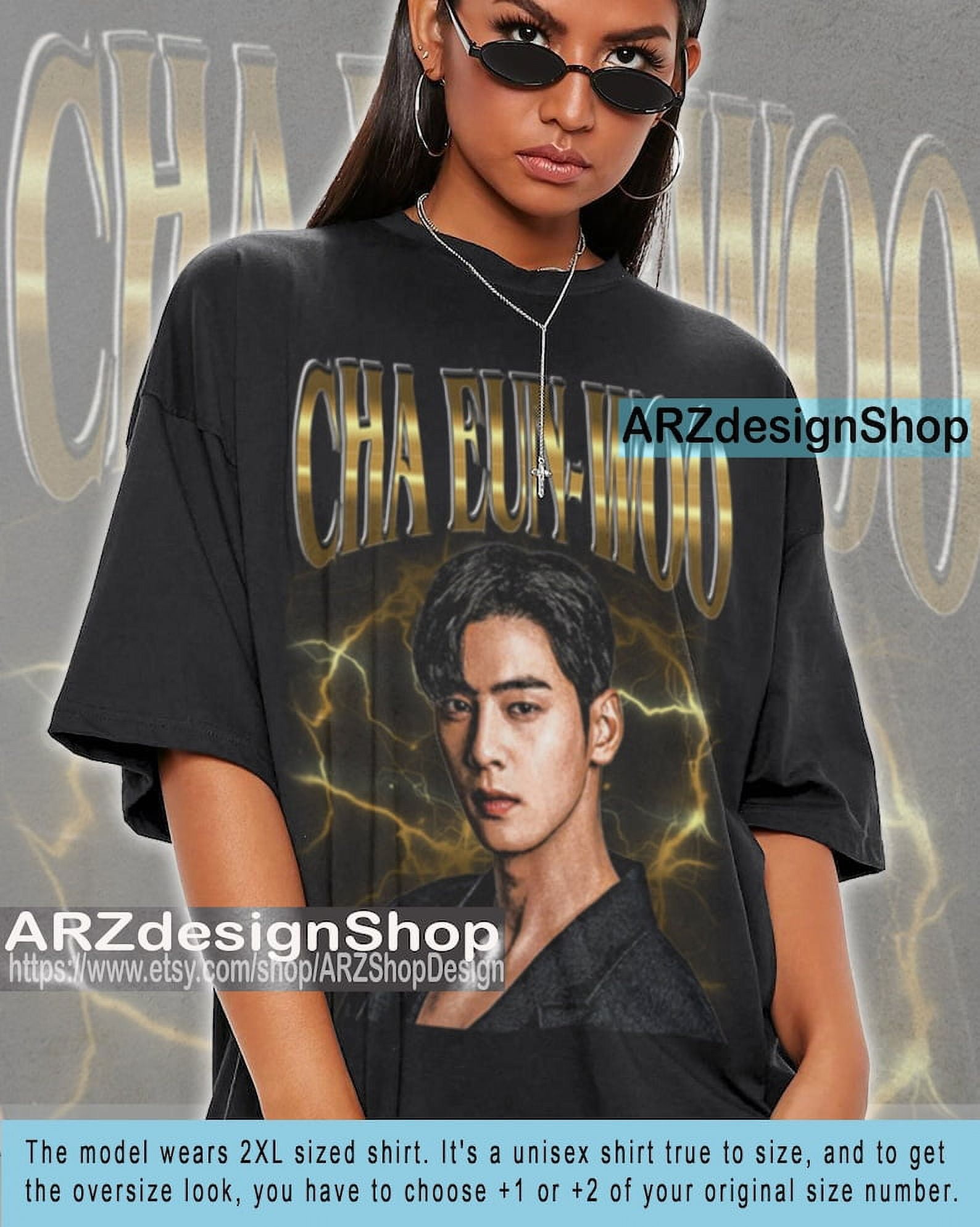 Limited Cha Eun Woo Shirt Gift Graphic Tee Horror movie T-Shirt Vintage ...