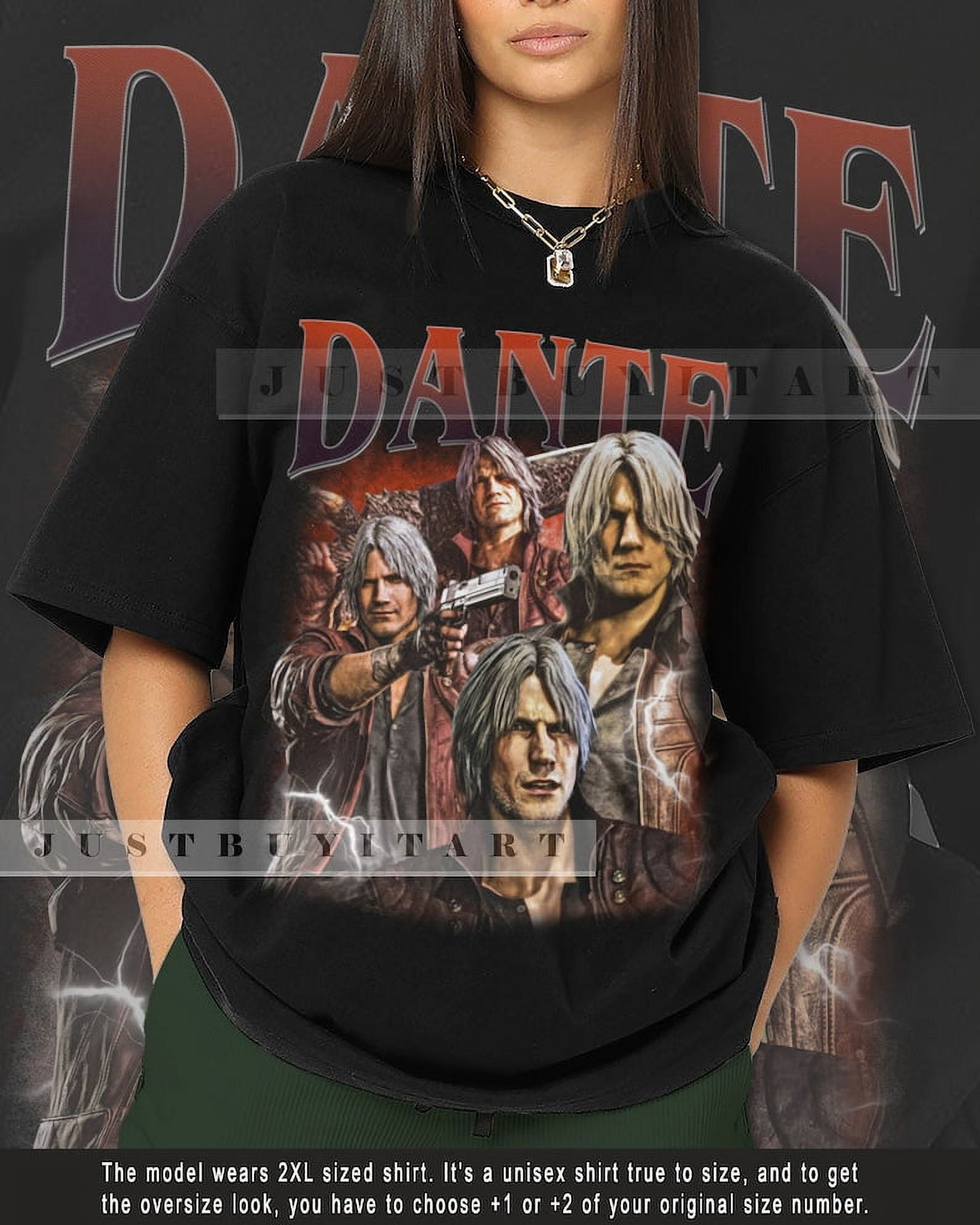 Limited Dante Shirt Gift Caracter Dante Devil May Cry T-Shirt Bootleg ...