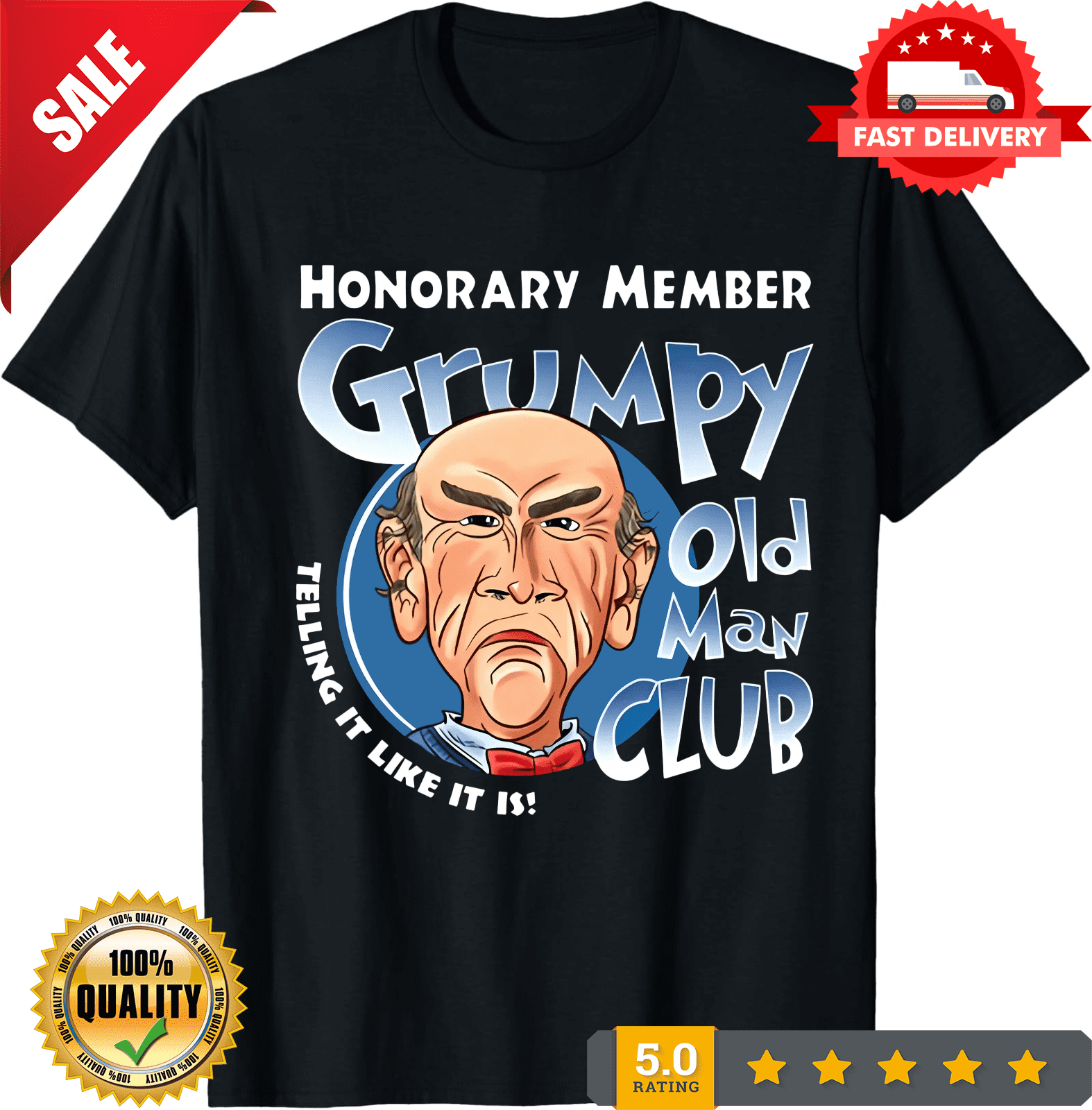 Limited EDITION Honorary member Grumpy Old Man Club Jeff Dunham Shirt S ...