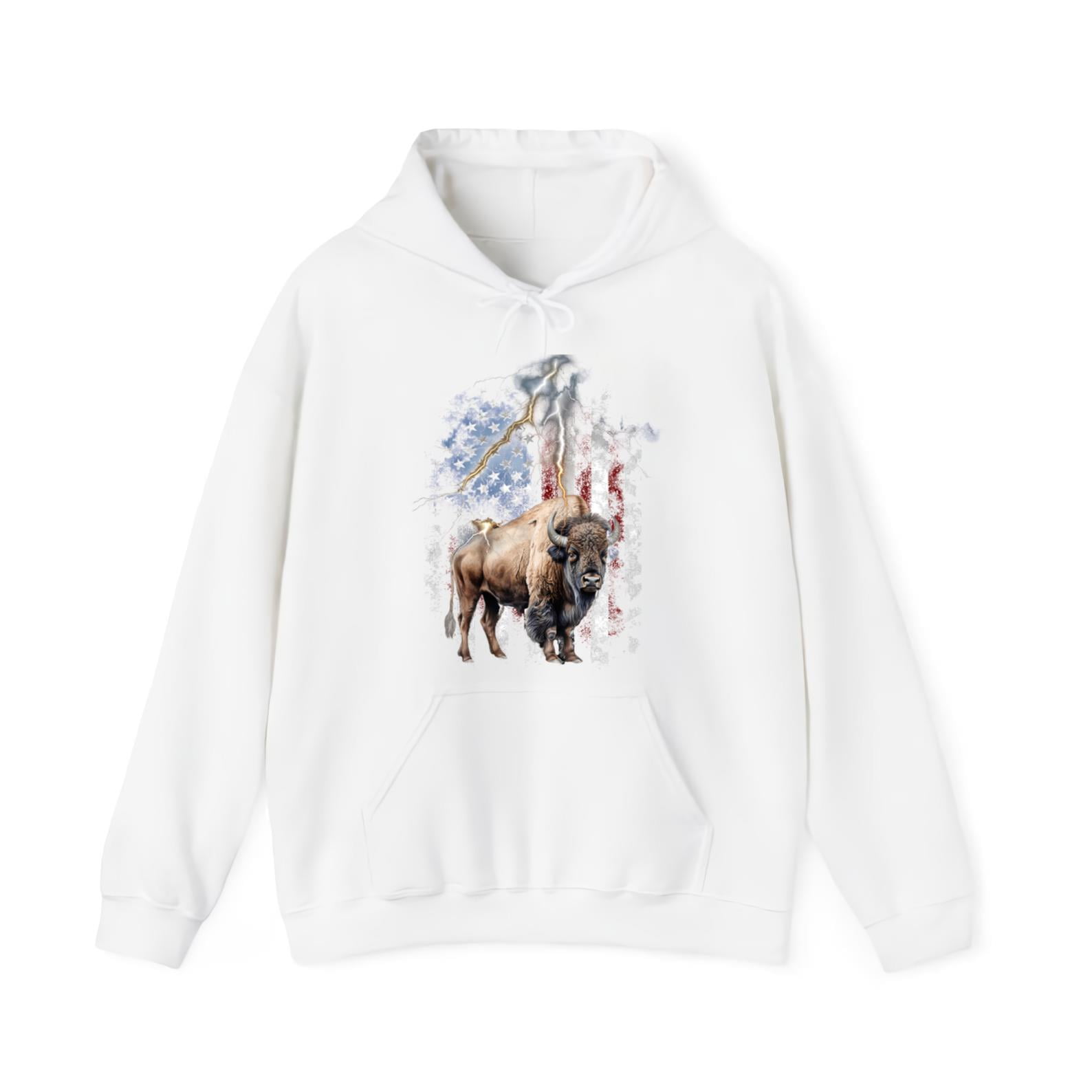 Limited Edition America Bison hoodie, Bison American Flag, Bison ...