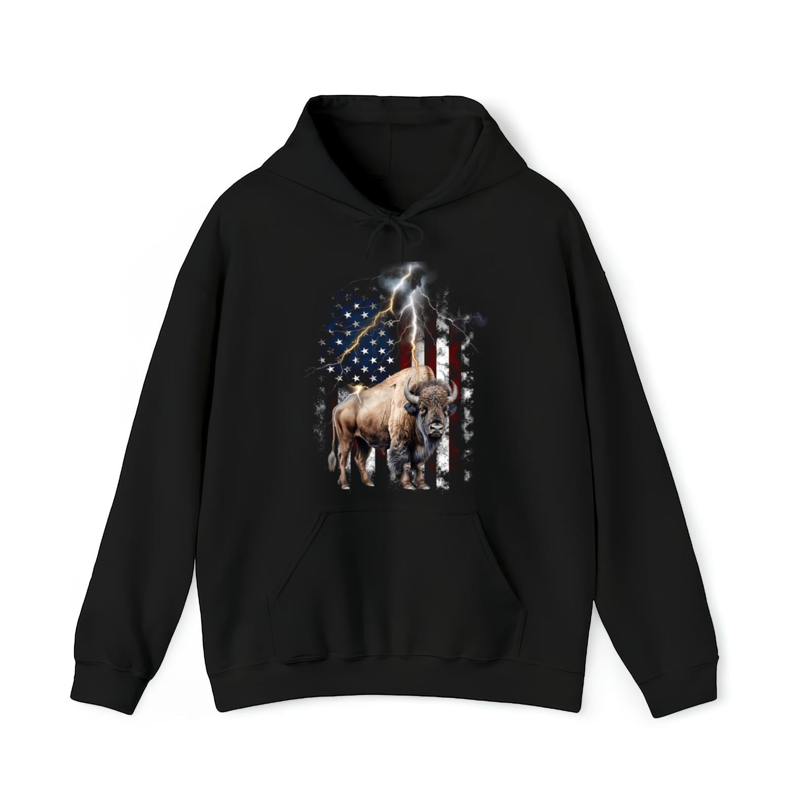 Limited Edition America Bison hoodie, Bison American Flag, Bison ...